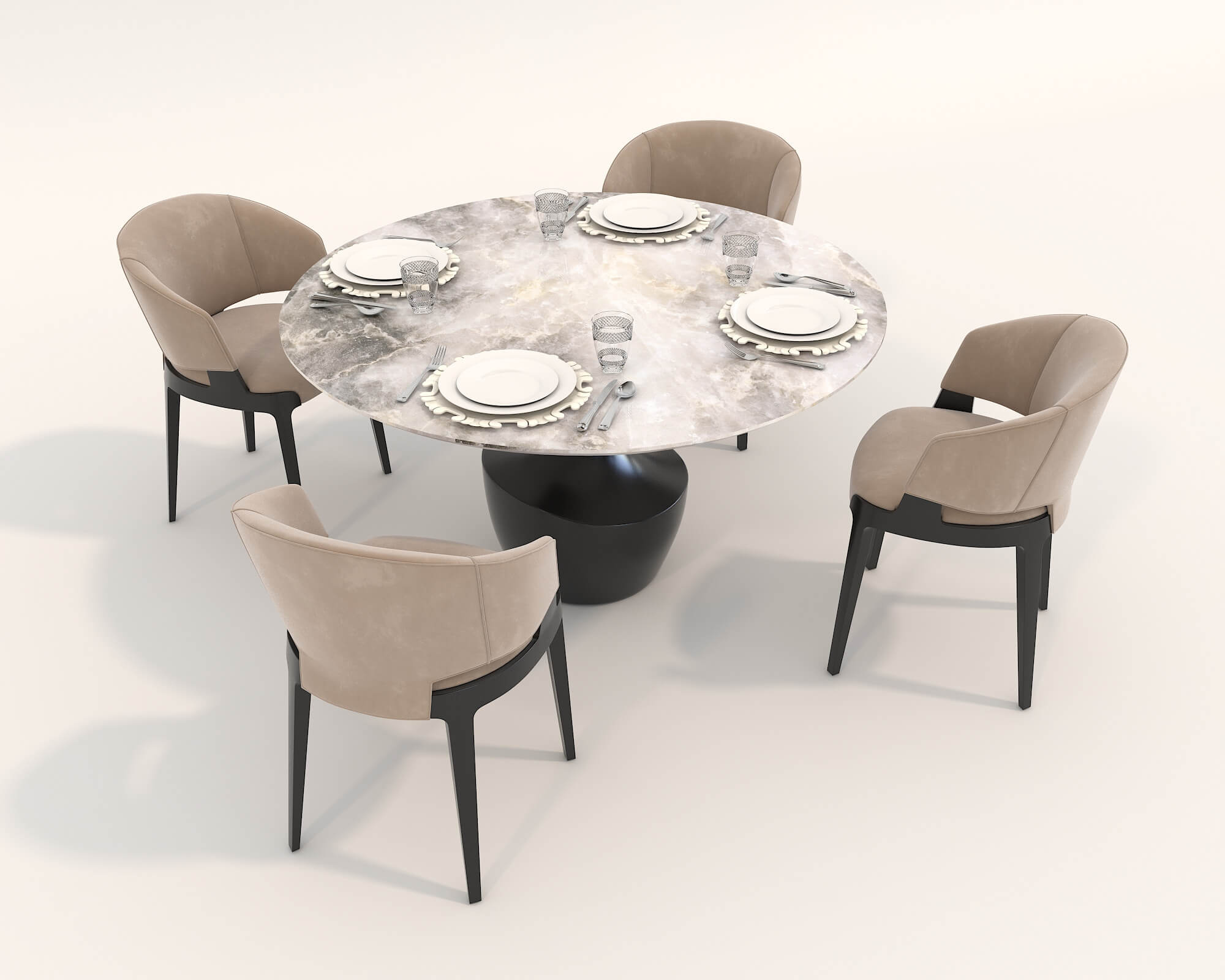 Contemporary Design Table and Chairs 8 - 3D Model by nhattuankts