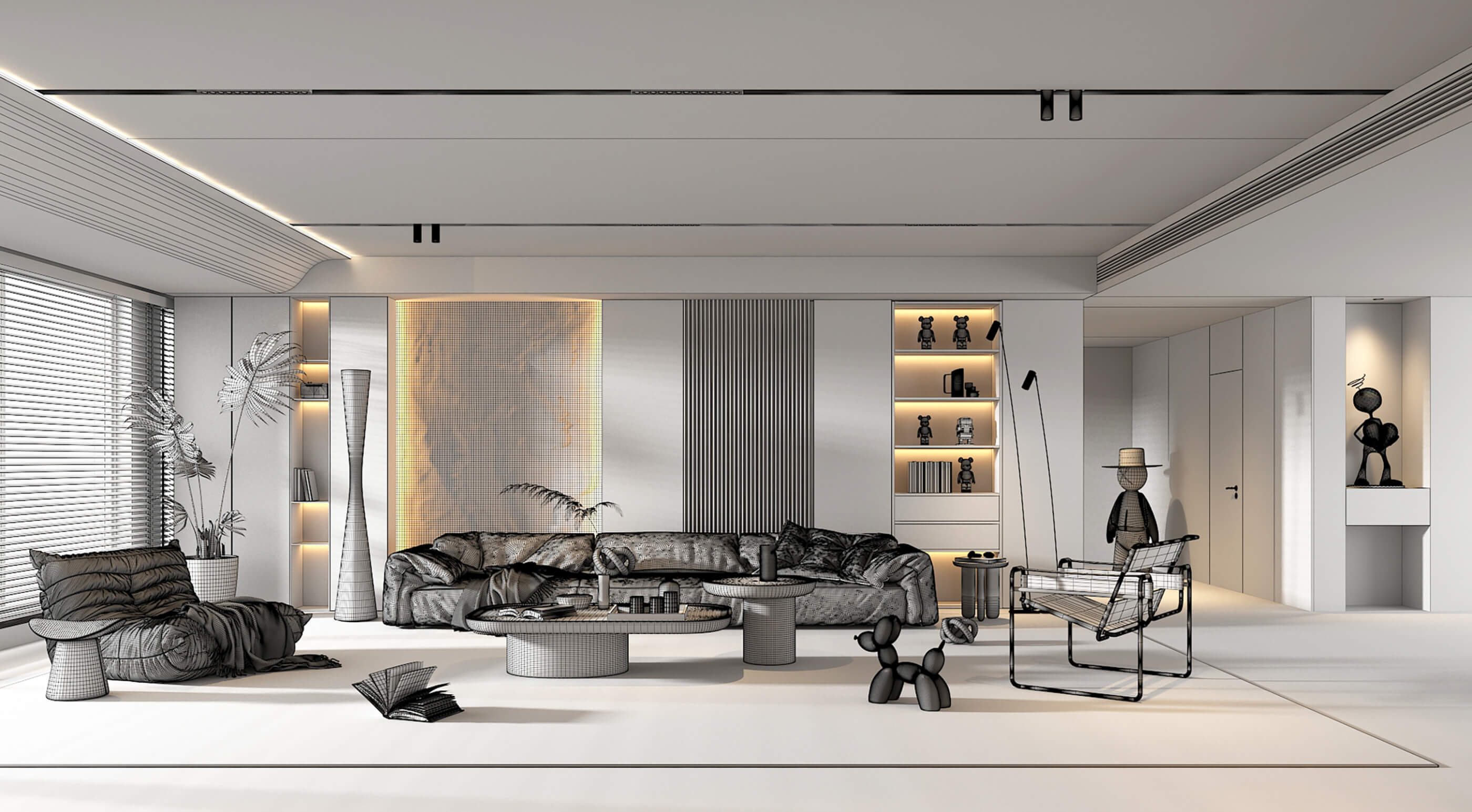 Contemporary Living Room Scene - 3D Model by nhattuankts