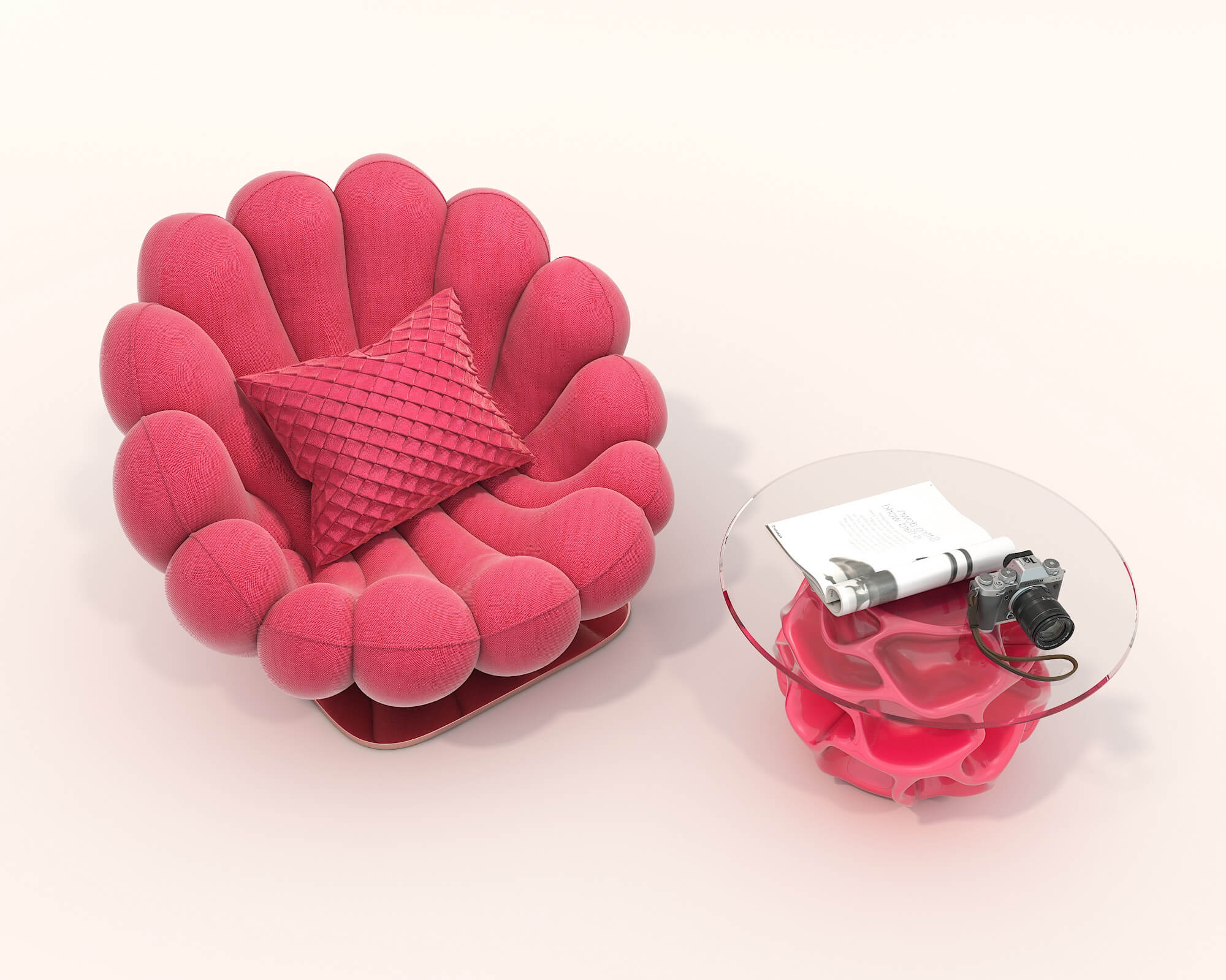 Contemporary Style Coffee Table and Armchair 23 - 3D Model by nhattuankts