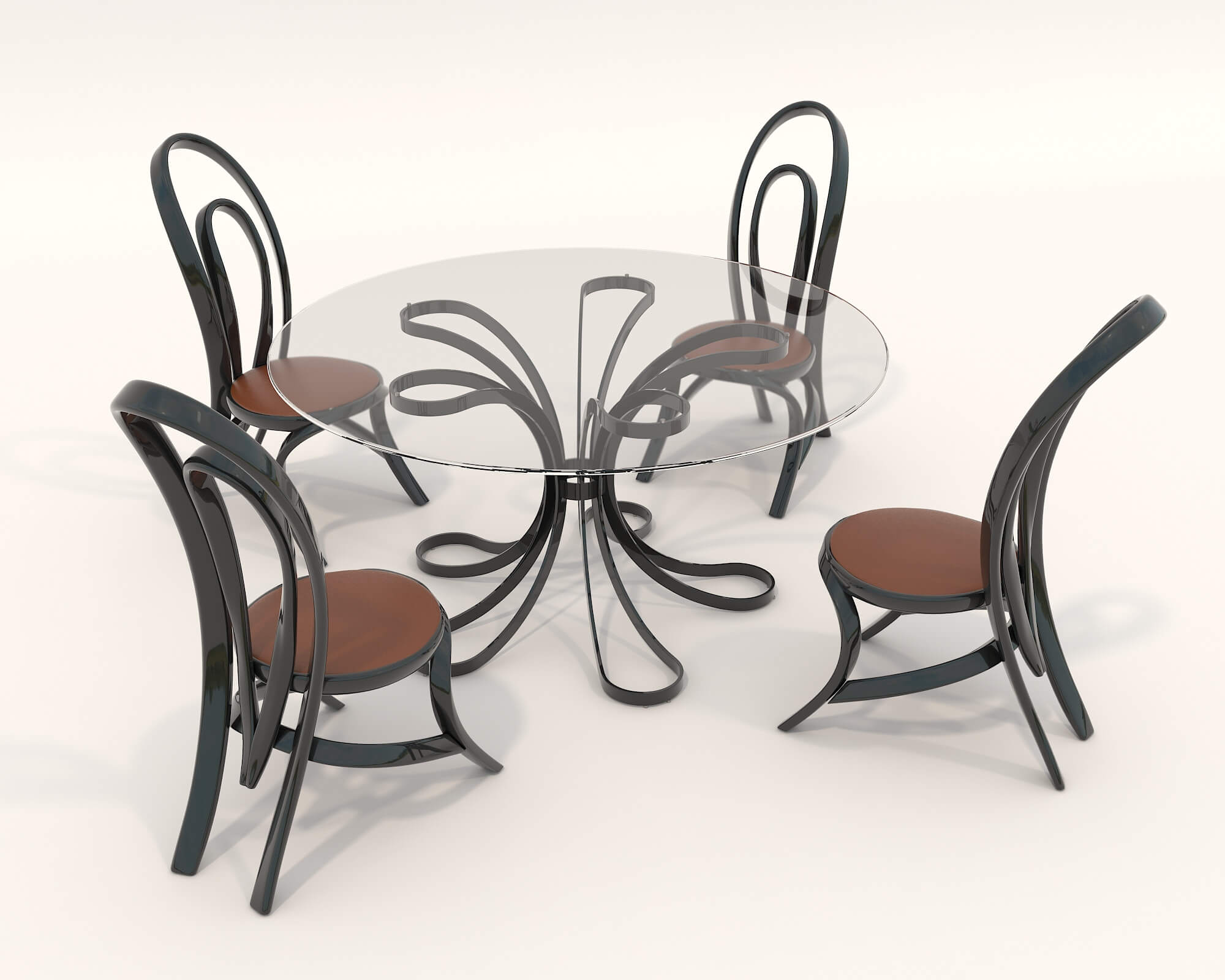 Contemporary Style Table and Chairs 14 - 3D Model by nhattuankts