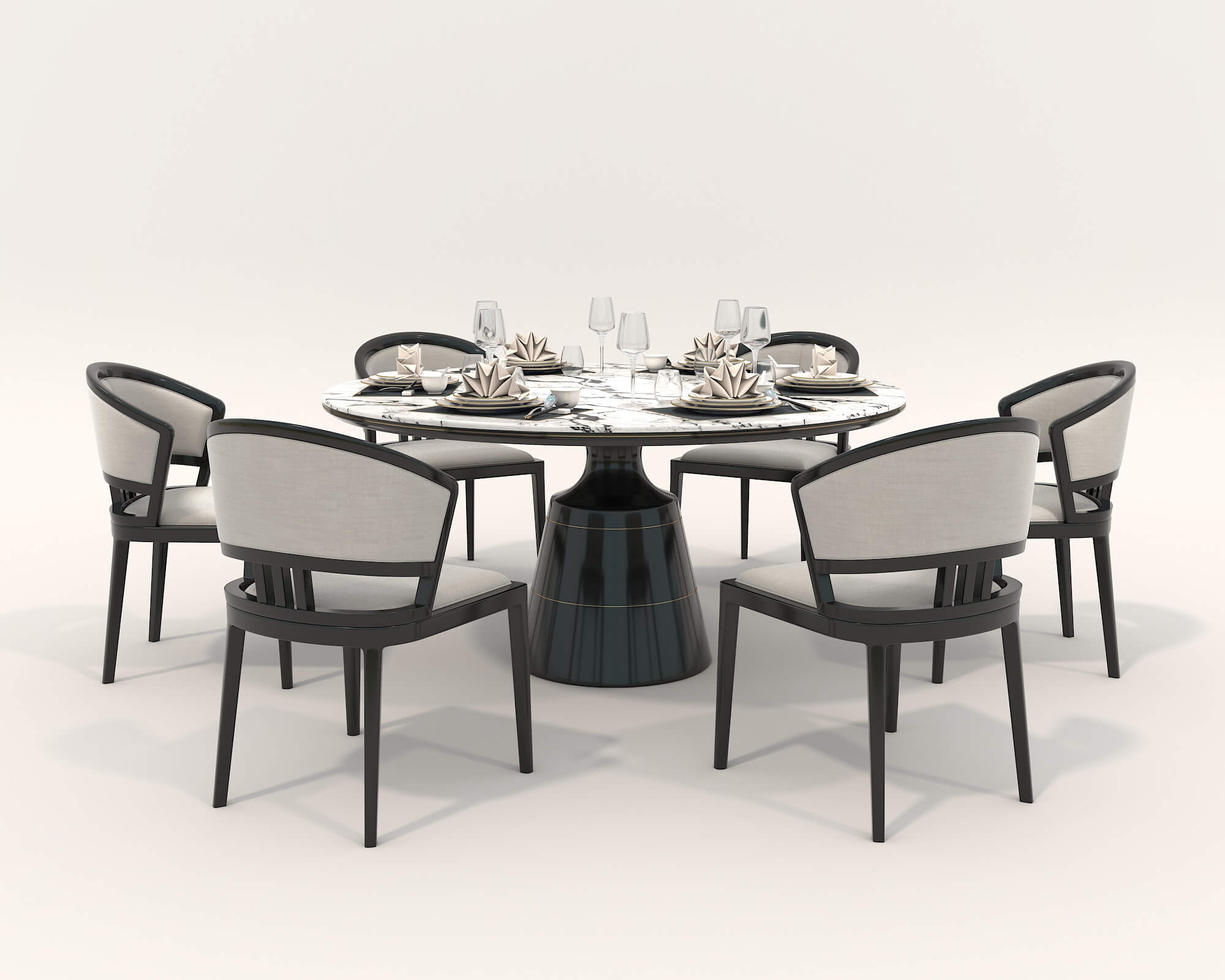 Dining Table and Chairs 5 - 3D Model by nhattuankts