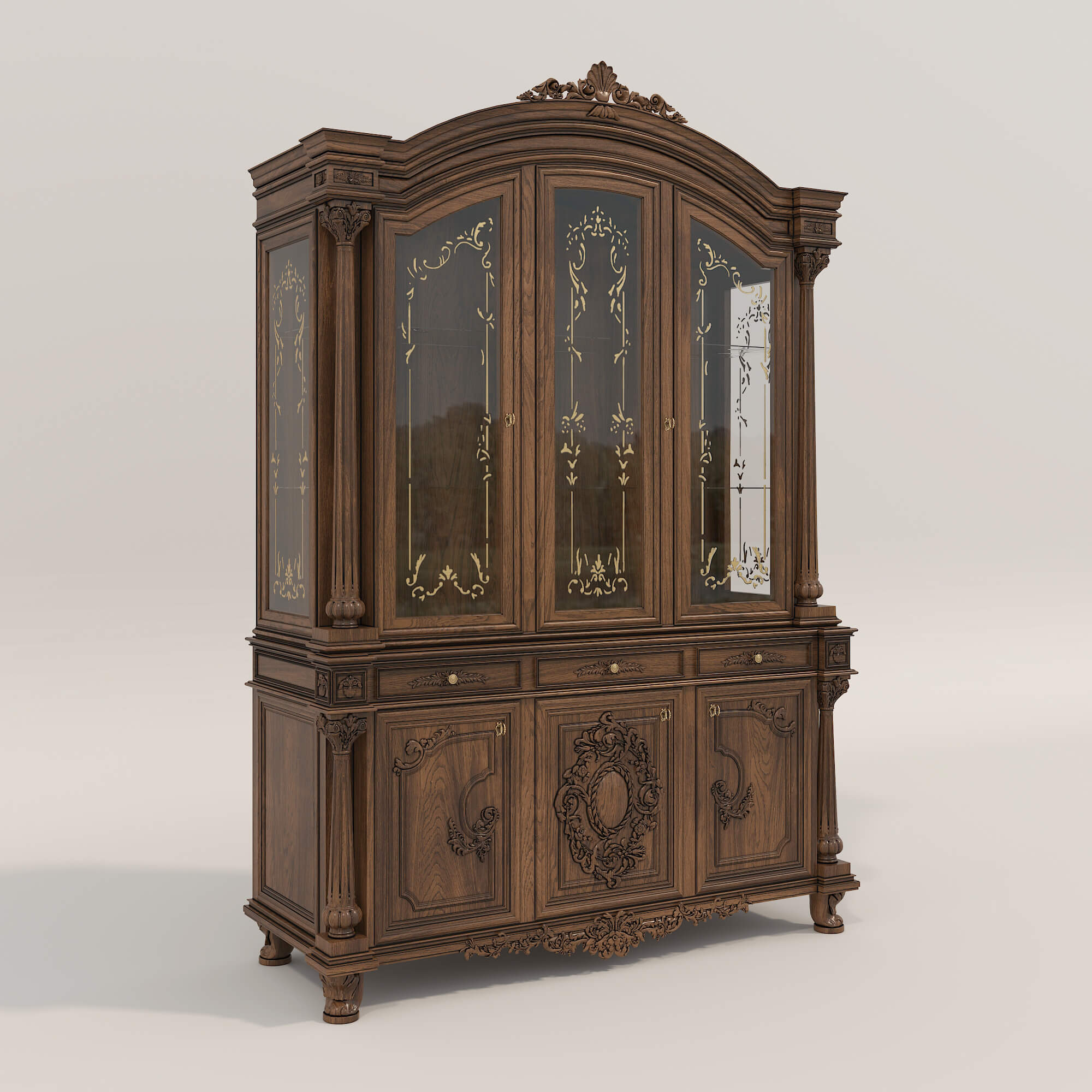 Display Cabinet Classic Style - 3D Model by nhattuankts