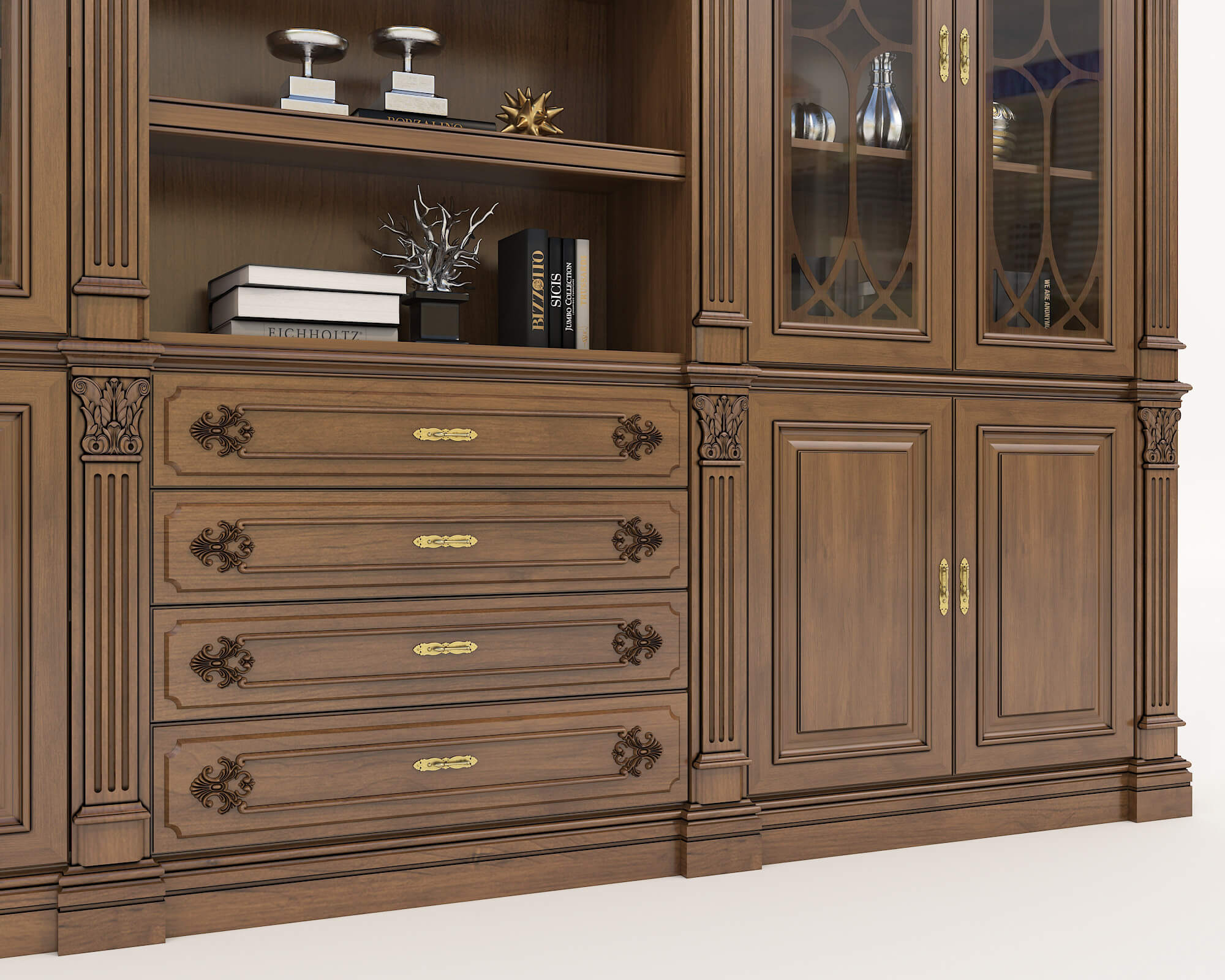 Display Cabinet Classic Style and Decoration 8 - 3D Model by nhattuankts