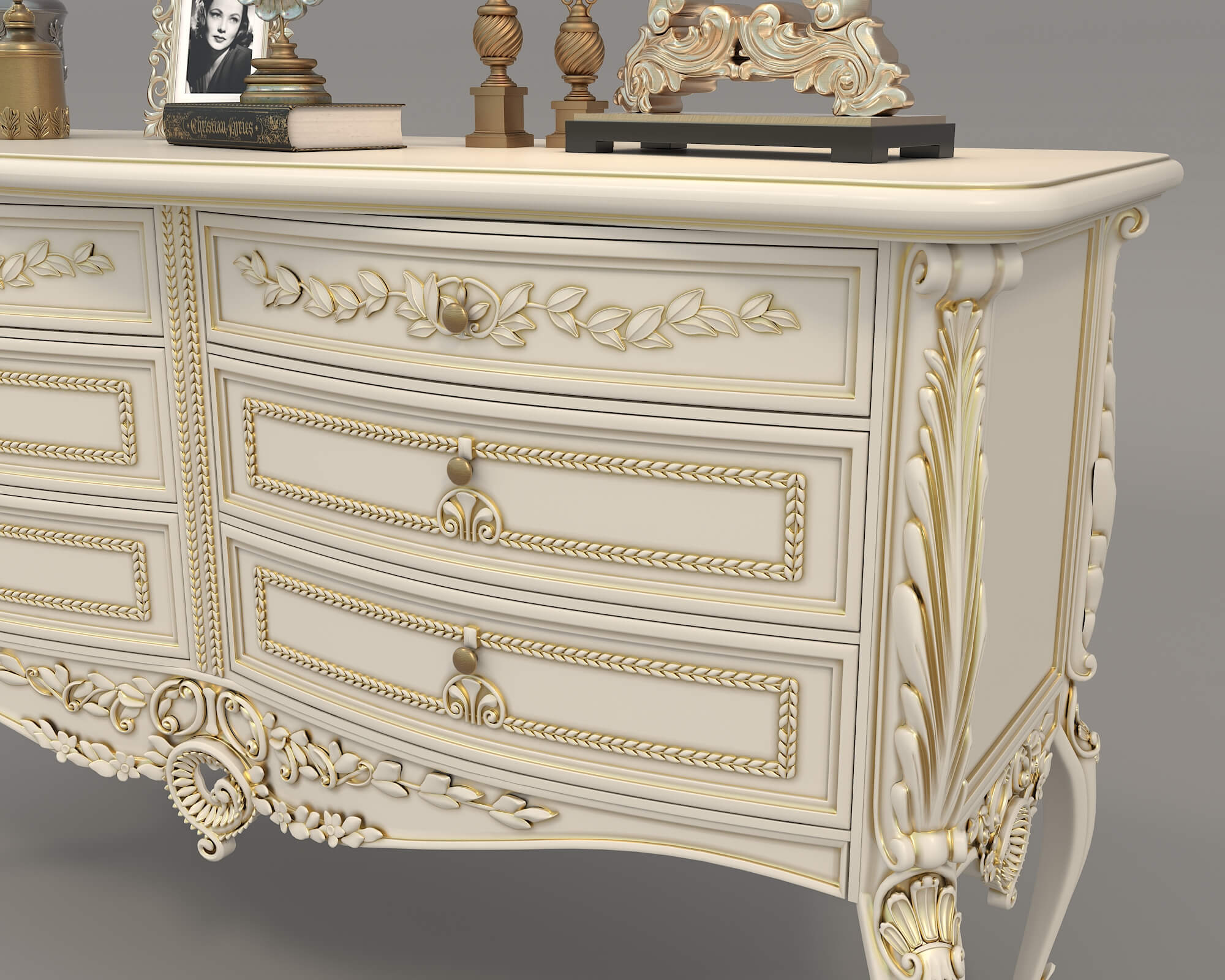 European Classic Style Cabinet and Decoration 4 - 3D Model by nhattuankts