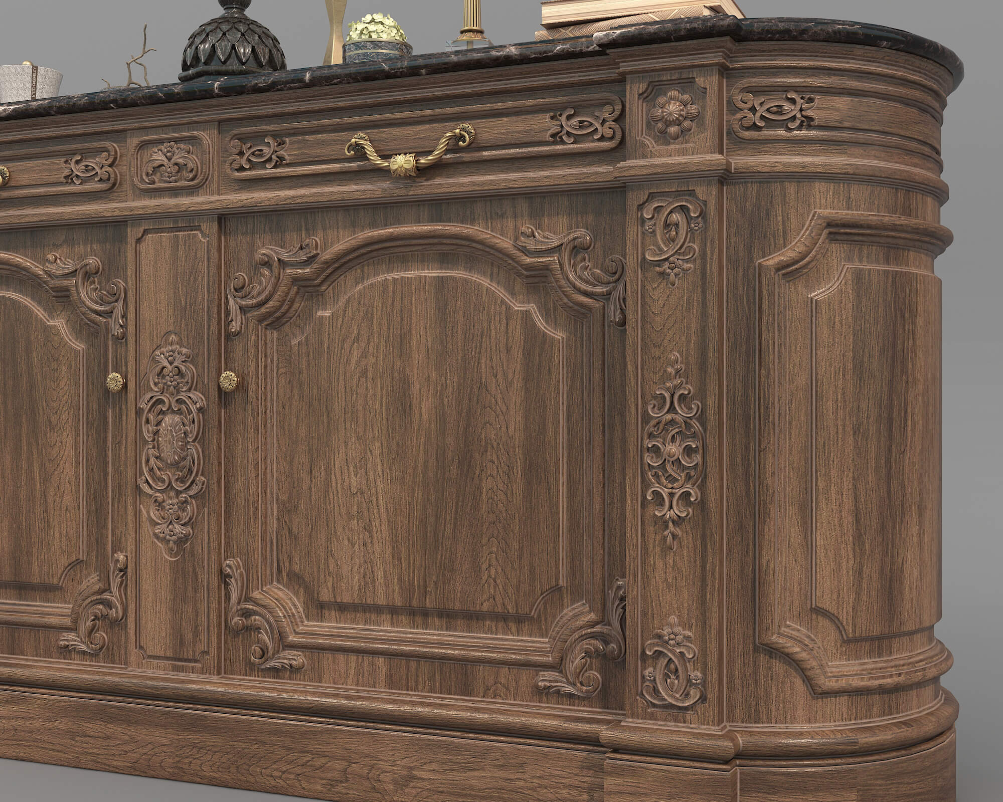 European Classic Style Cabinet and Decoration 6 - 3D Model by nhattuankts