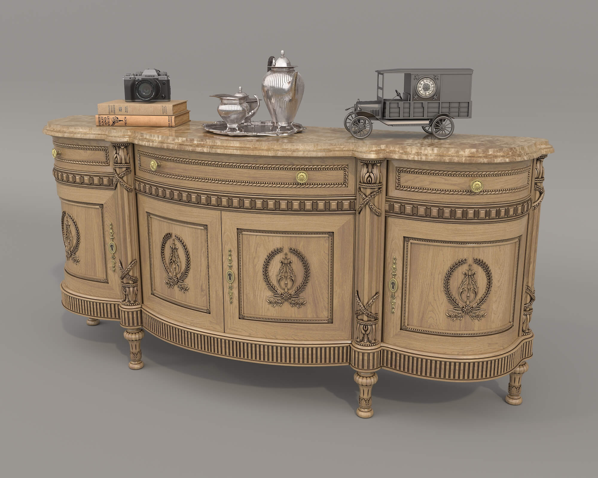 European Classic Style Cabinet and Decoration 8 - 3D Model by nhattuankts