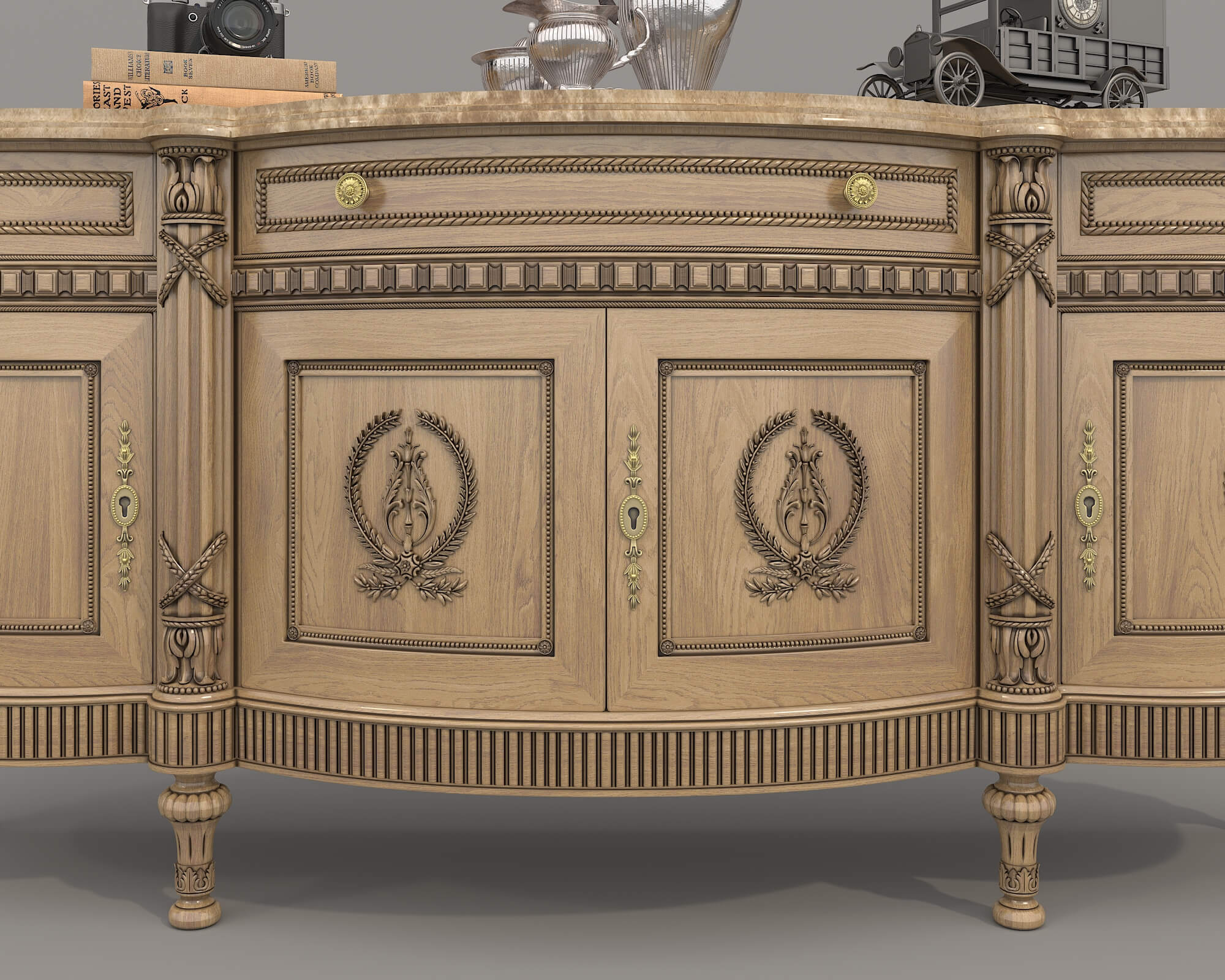 European Classic Style Cabinet and Decoration 8 - 3D Model by nhattuankts