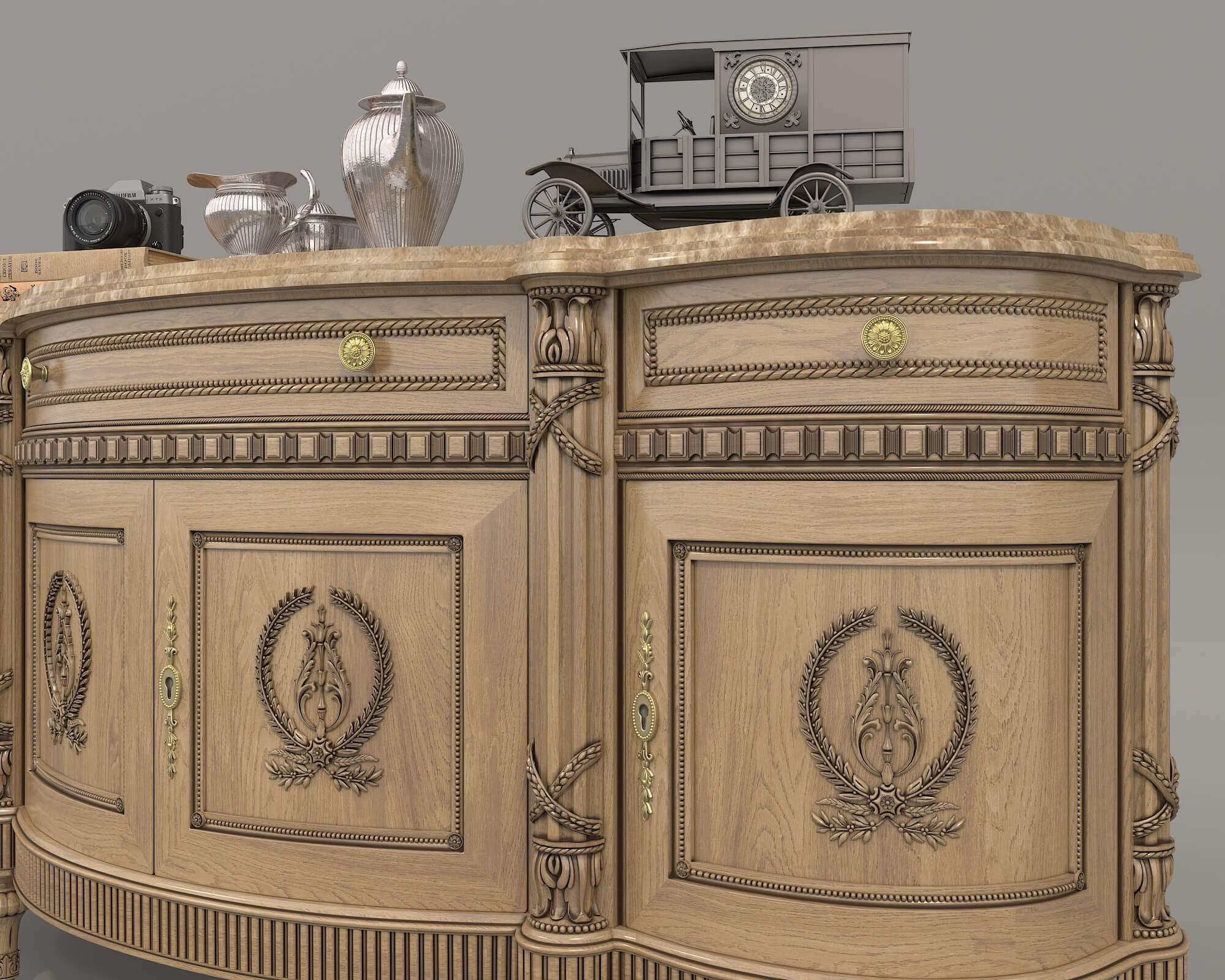 European Classic Style Cabinet and Decoration 8 - 3D Model by nhattuankts