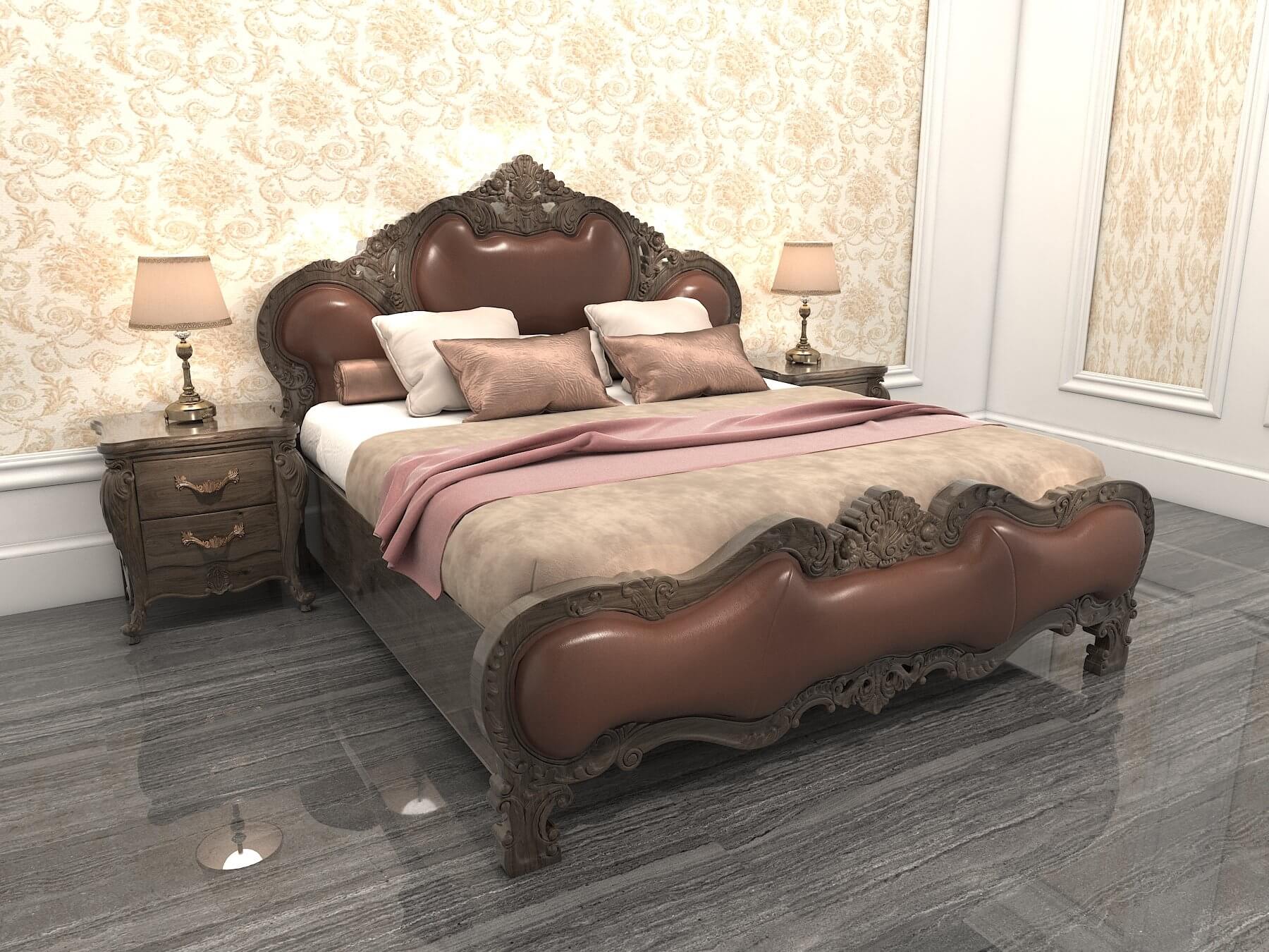 European Style Bed 8 - 3D Model by nhattuankts