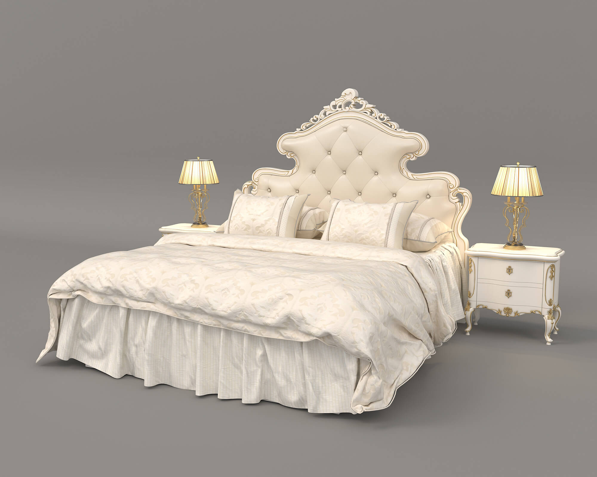 European Style Bed Set 16 - 3D Model by nhattuankts