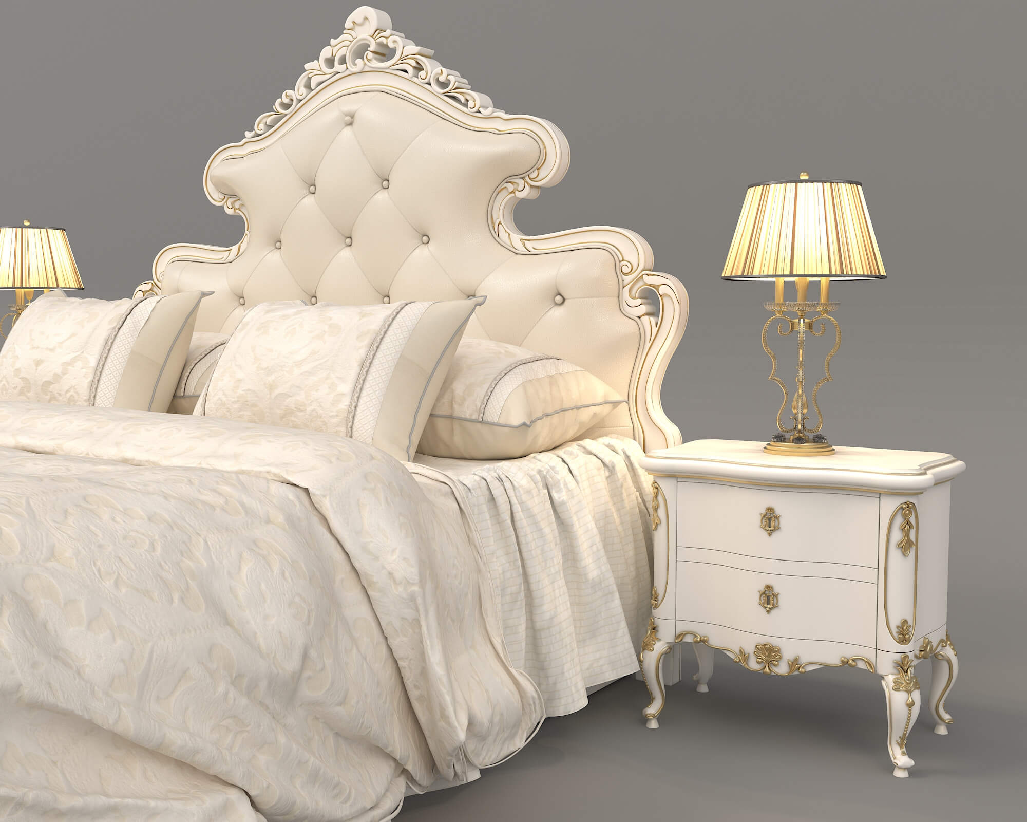 European Style Bed Set 16 - 3D Model by nhattuankts