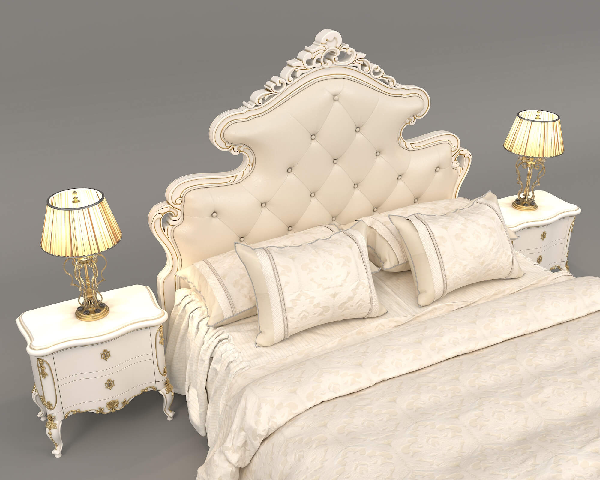 European Style Bed Set 16 - 3D Model by nhattuankts