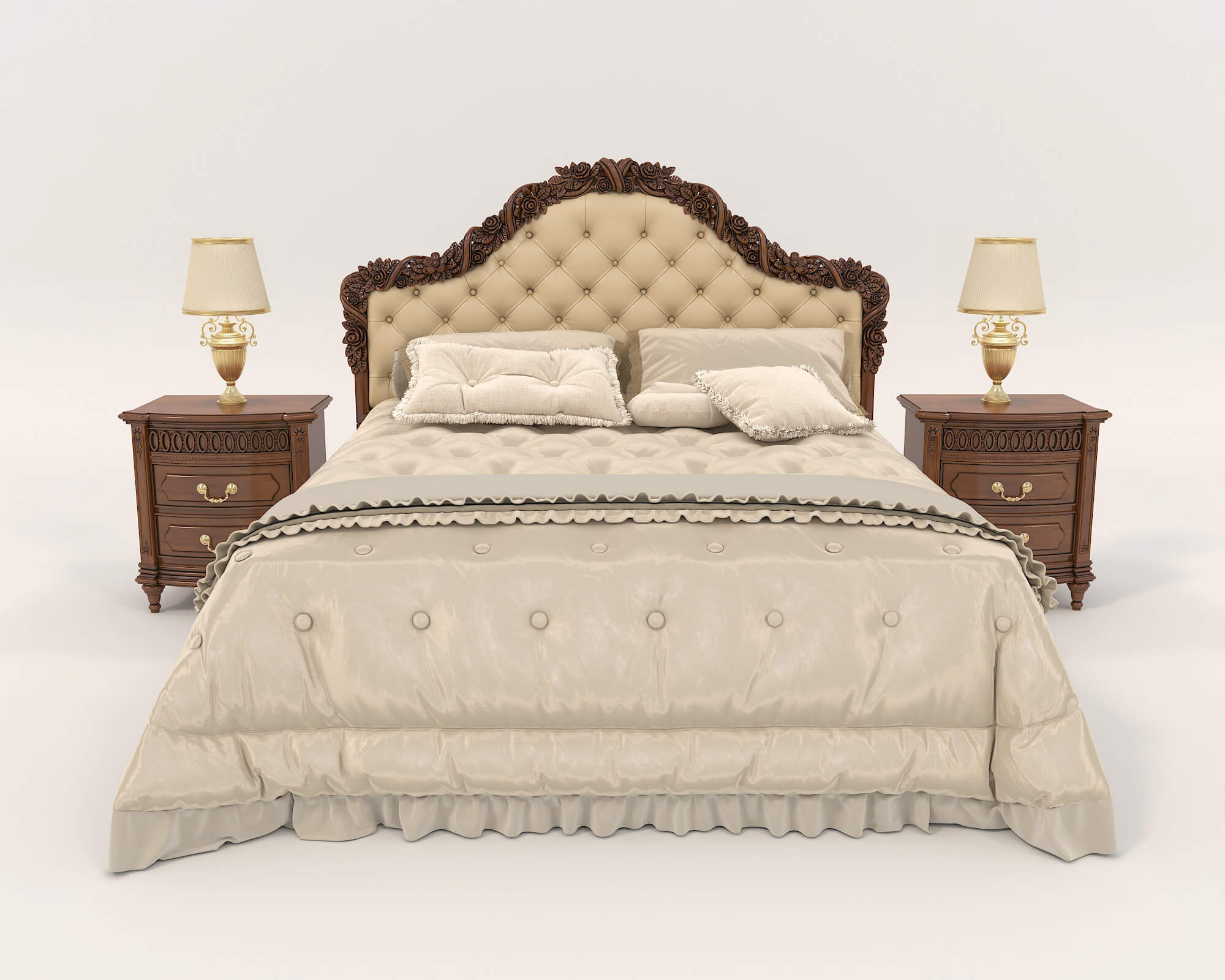 European Style Bed Set 17 - 3D Model by nhattuankts