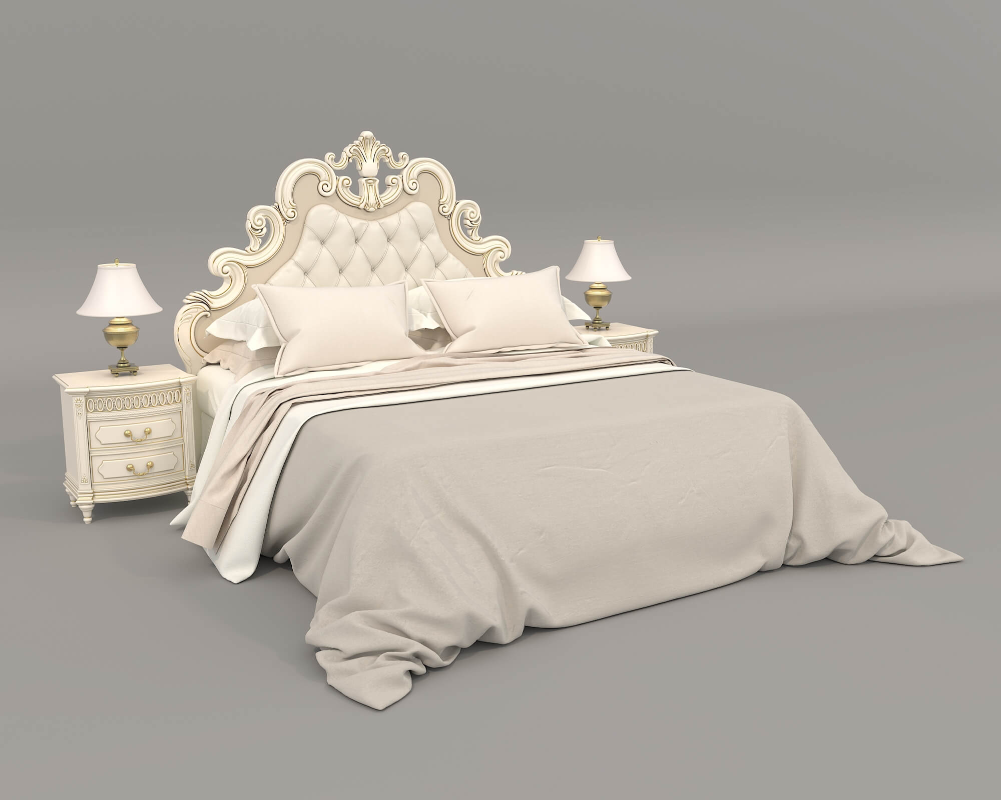 European Style Bed Set 20 - 3D Model by nhattuankts