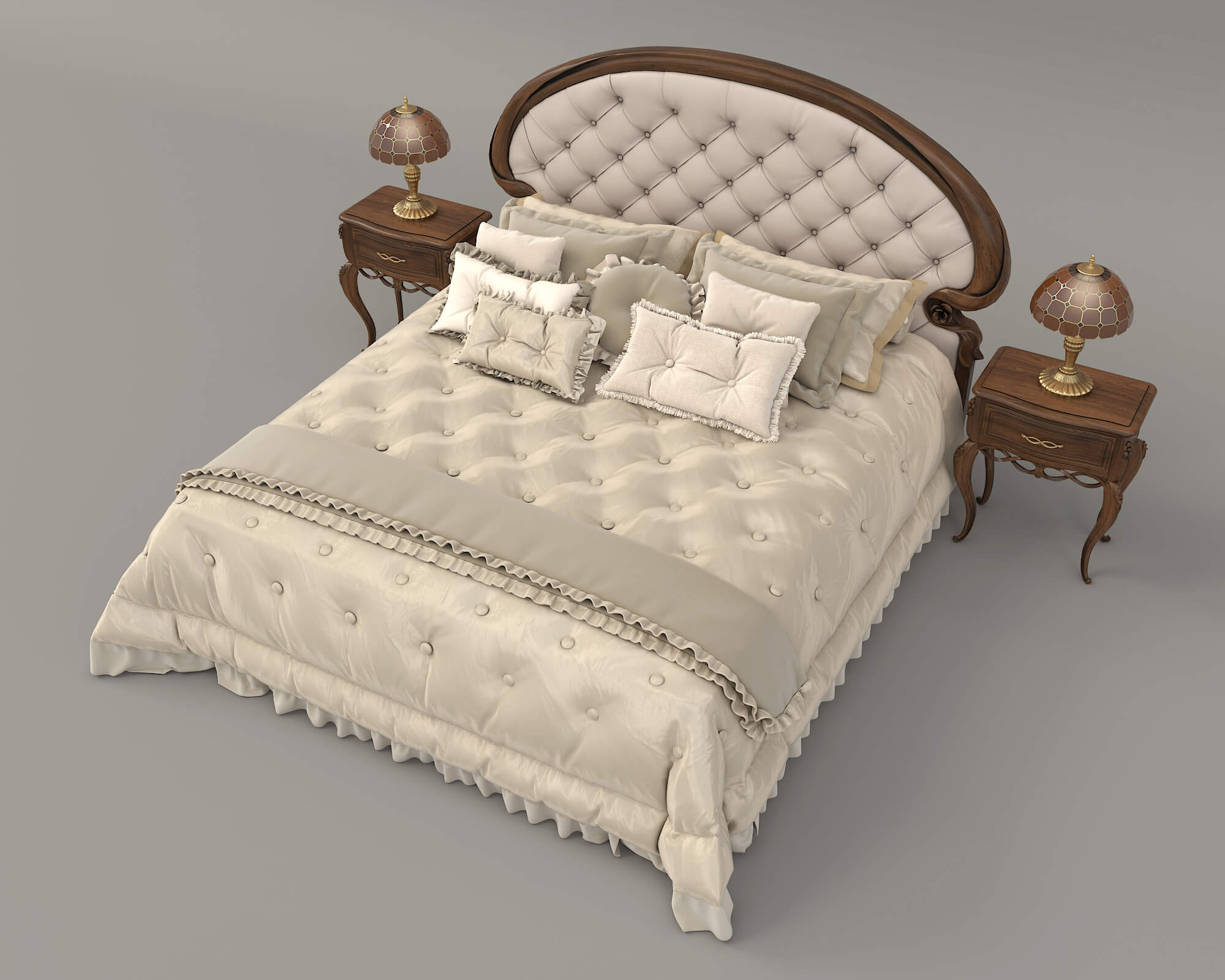 European Style Bed Set 21 - 3D Model by nhattuankts