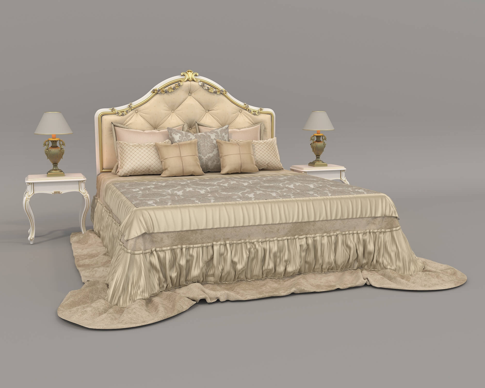 European Style Bed Set 22 - 3D Model by nhattuankts