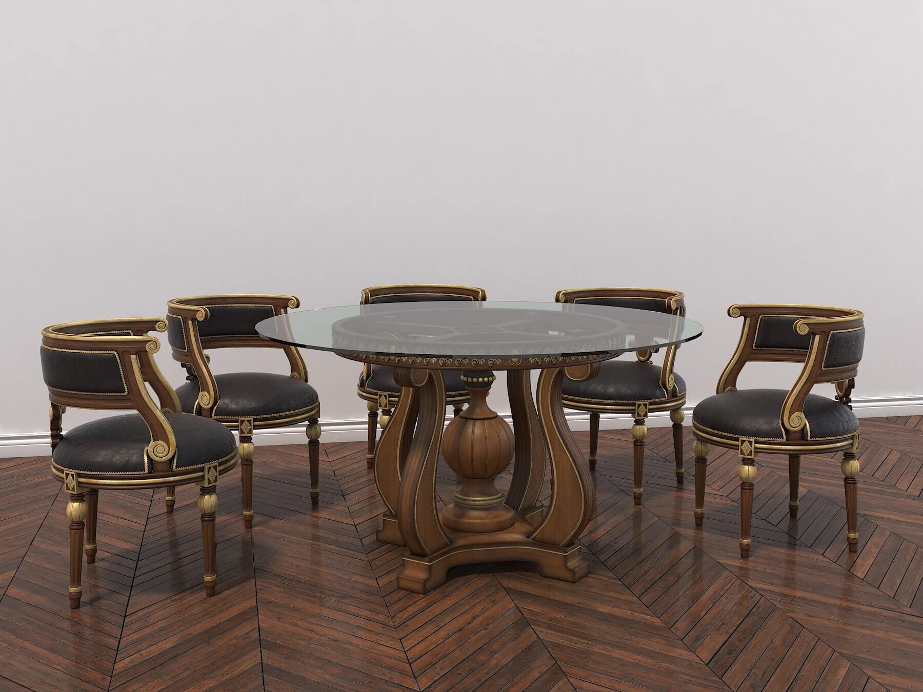 European Style Carving Dinning Table 2 - 3D Model by nhattuankts