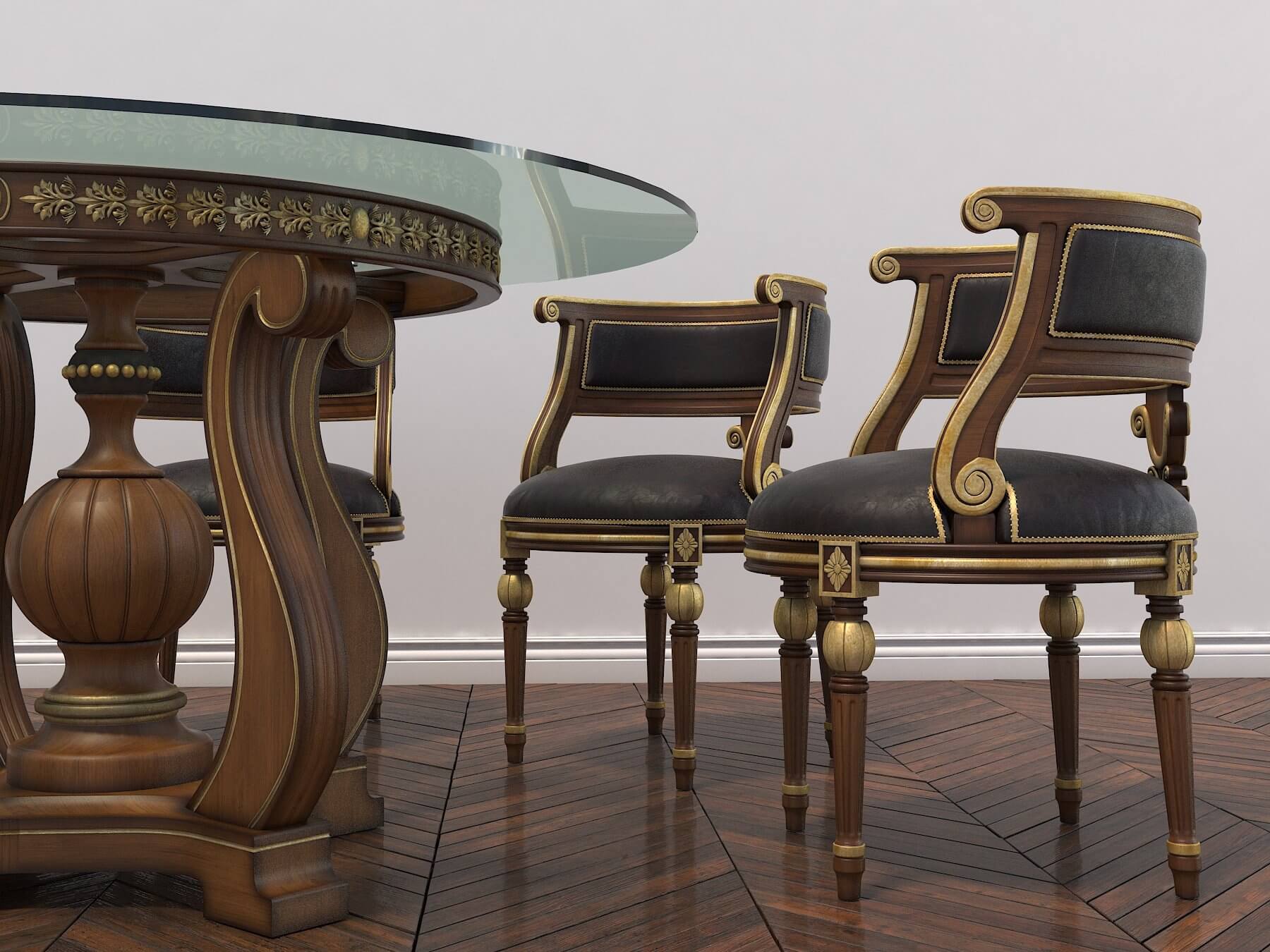 European Style Carving Dinning Table 2 - 3D Model by nhattuankts