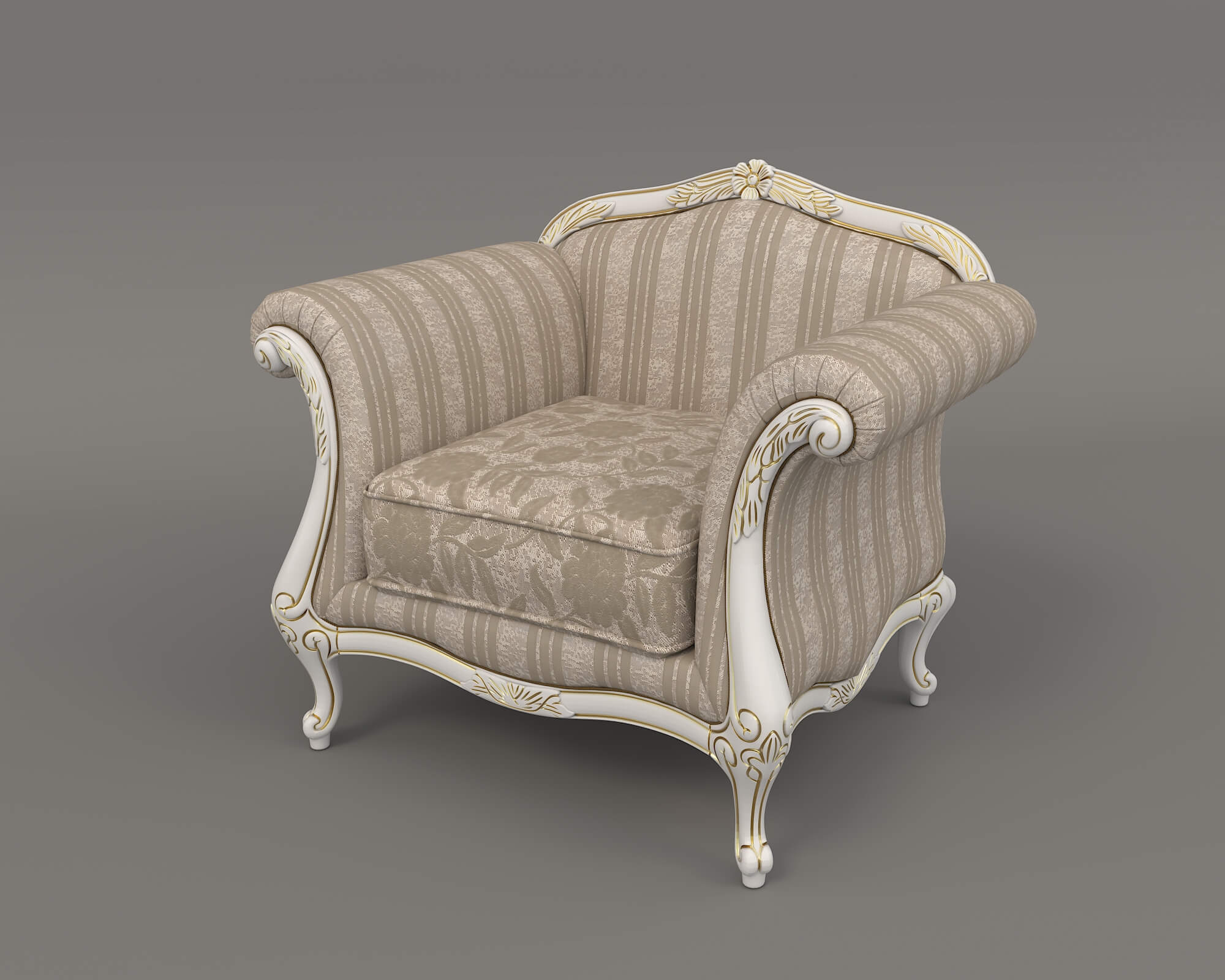 European Style Coffee Table and Armchairs 4 - 3D Model by nhattuankts