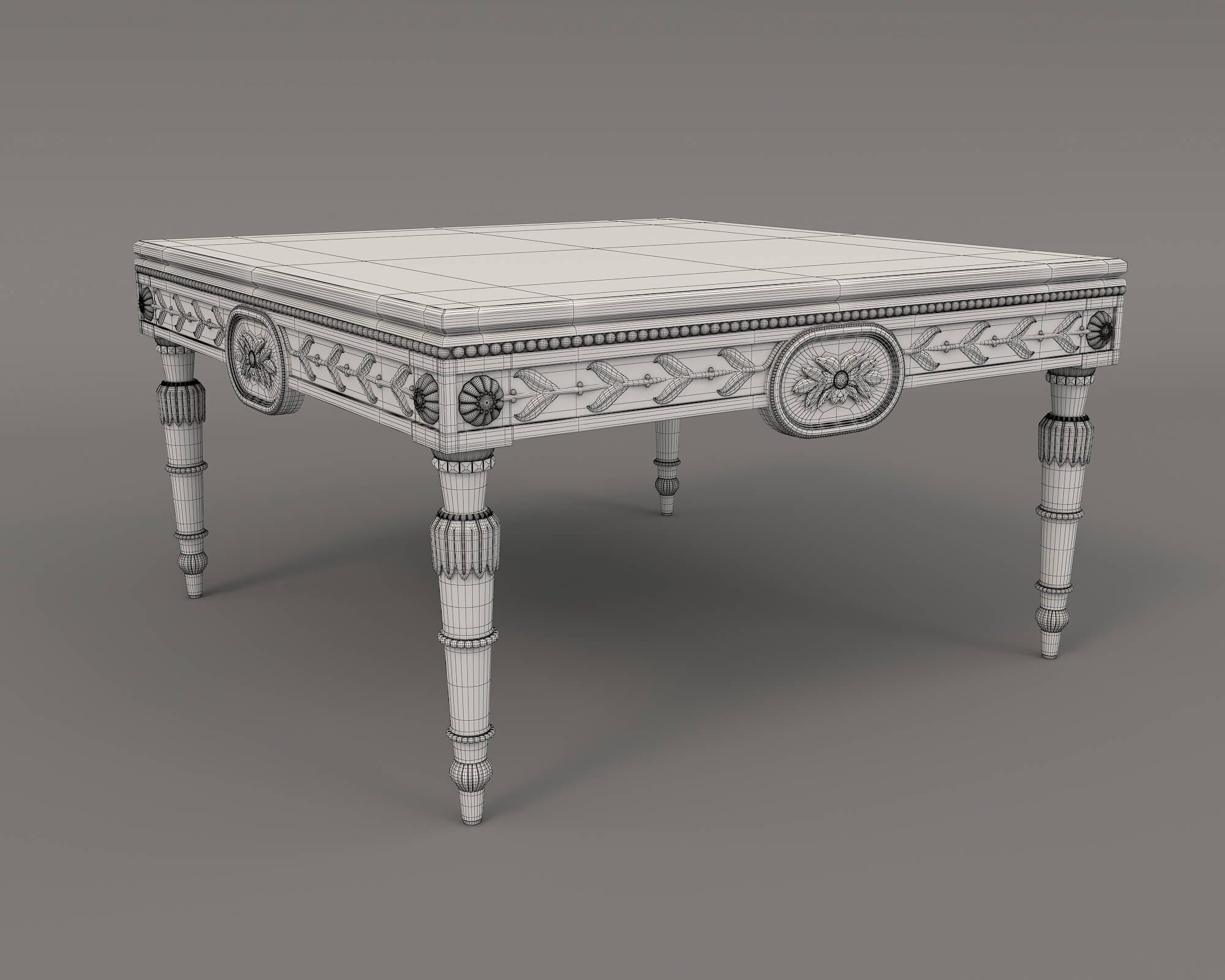 European Style Coffee Table and Armchairs 4 - 3D Model by nhattuankts
