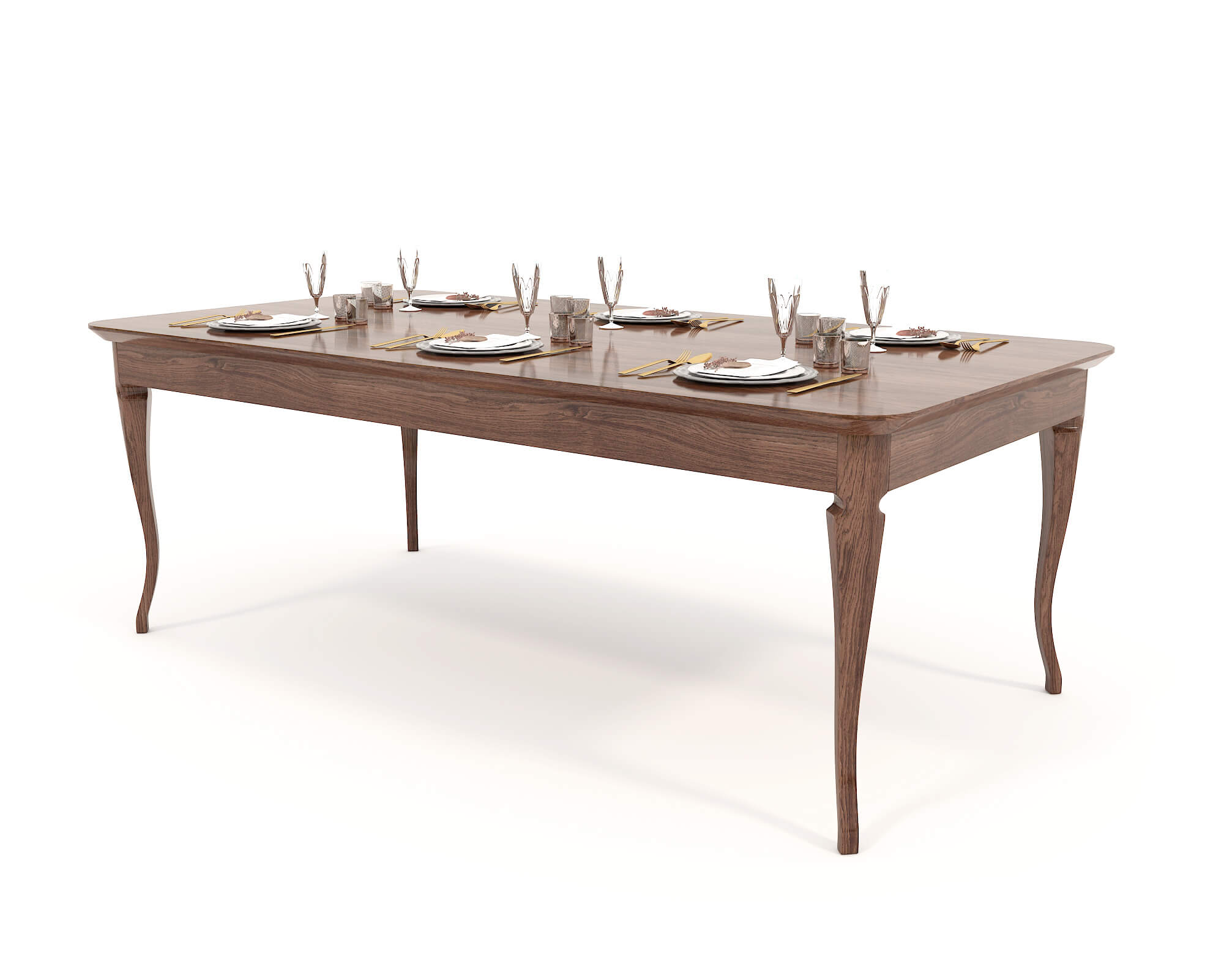 European Style Dining Table and Chairs 12 - 3D Model by nhattuankts