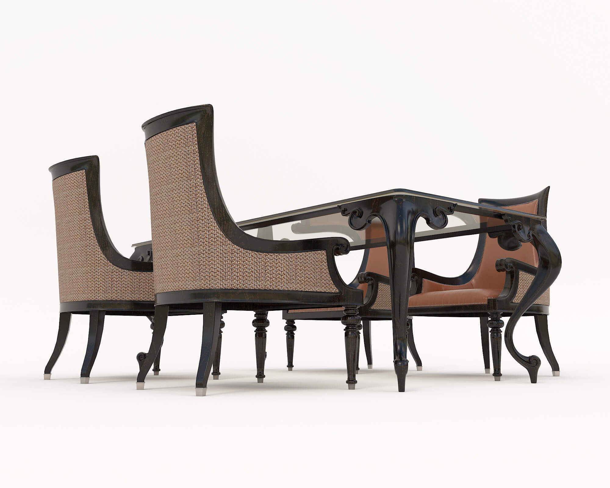 European Style Dining Table and Chairs 15 - 3D Model by nhattuankts