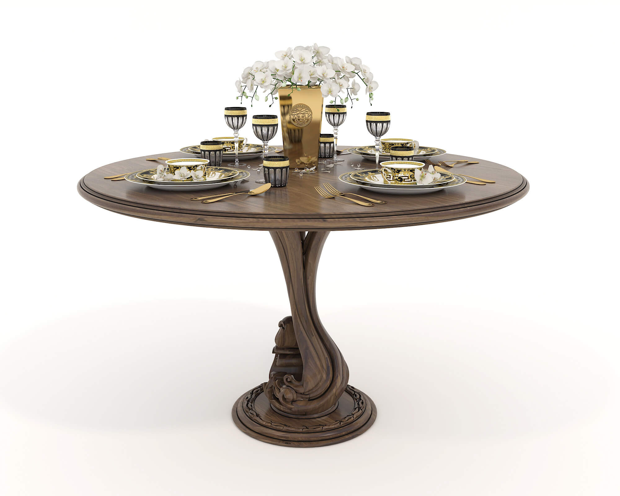 European Style Dining Table and Chairs 17 - 3D Model by nhattuankts