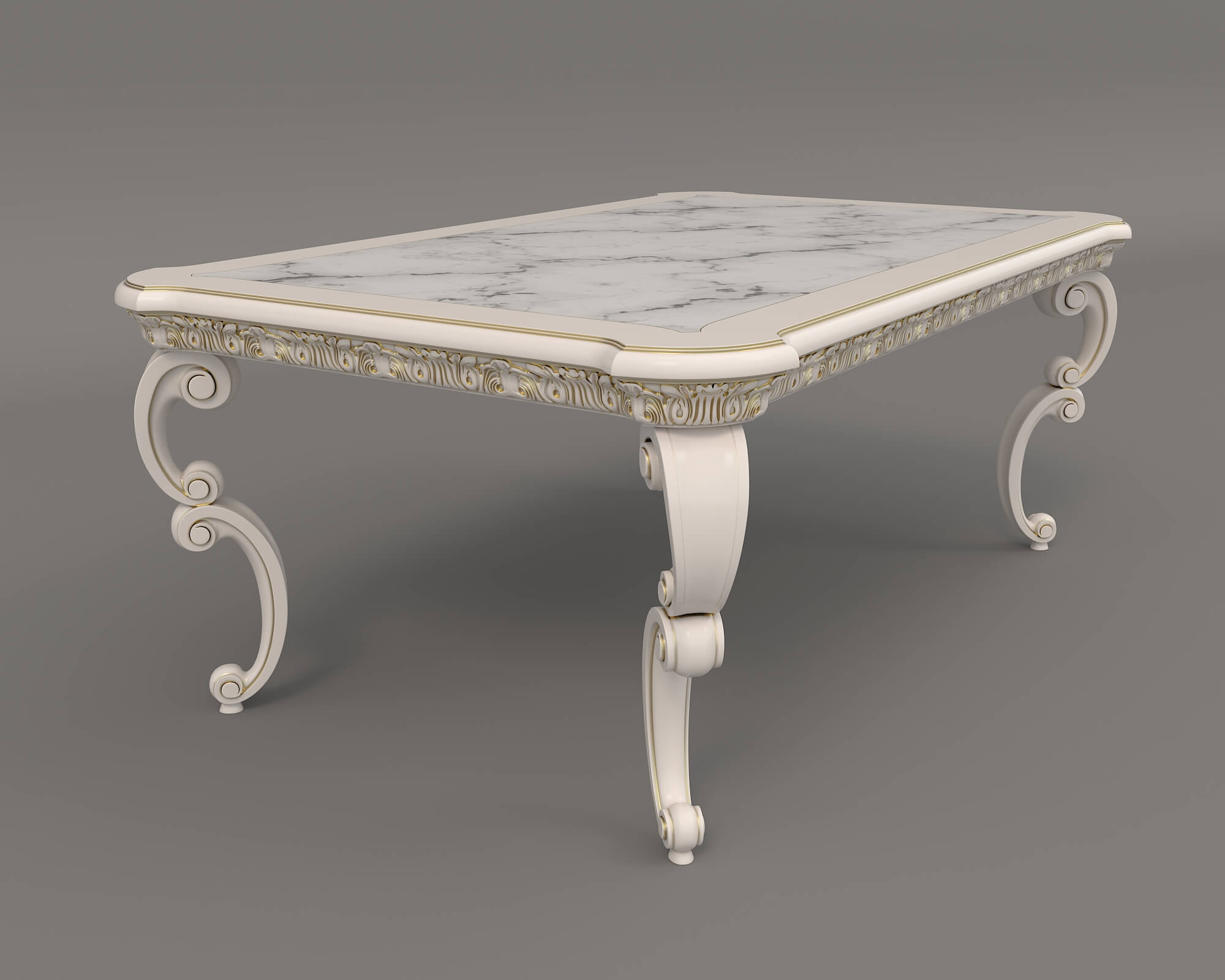European Style Dining Table and Chairs 22 - 3D Model by nhattuankts