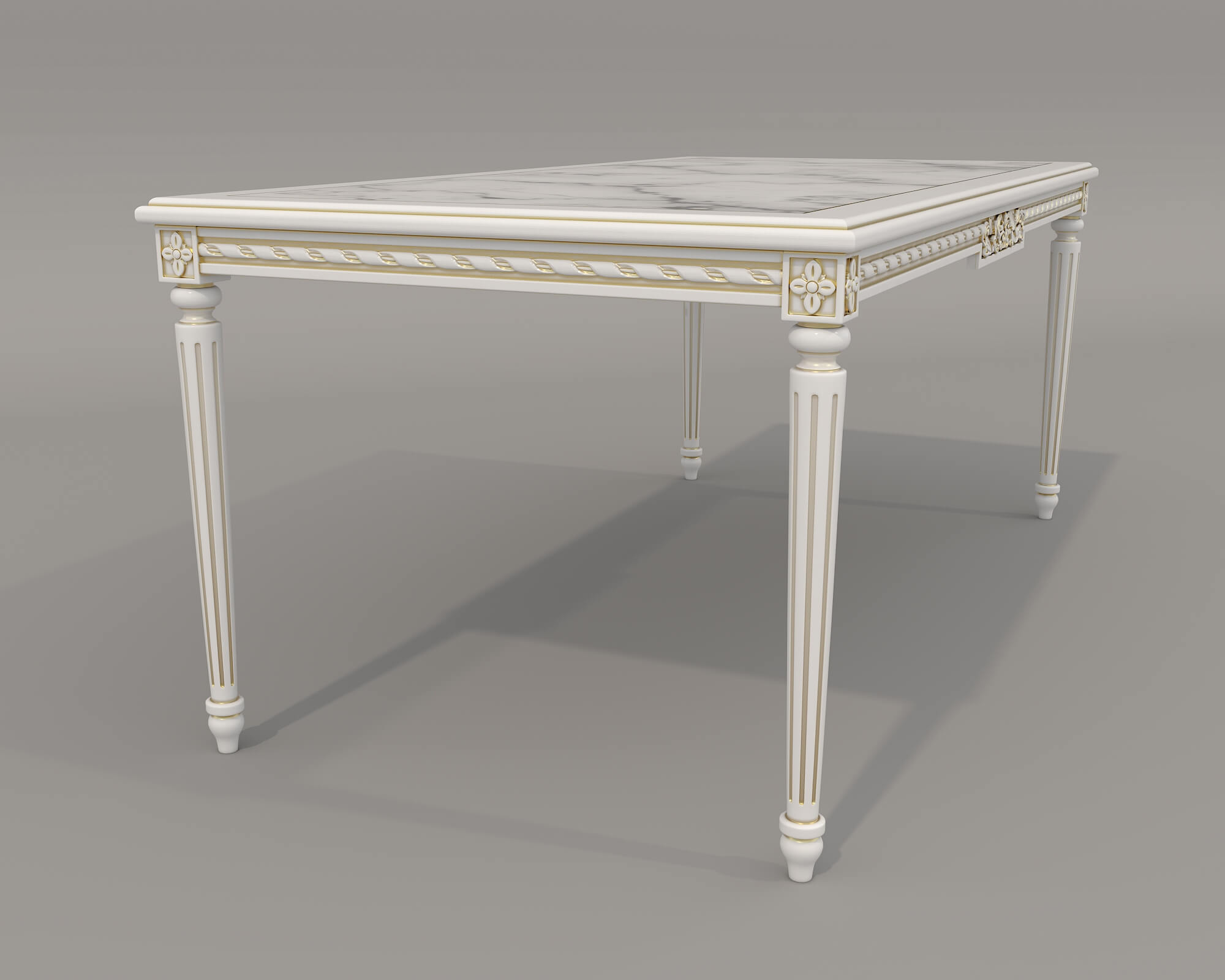 European Style Dining Table and Chairs 23 - 3D Model by nhattuankts