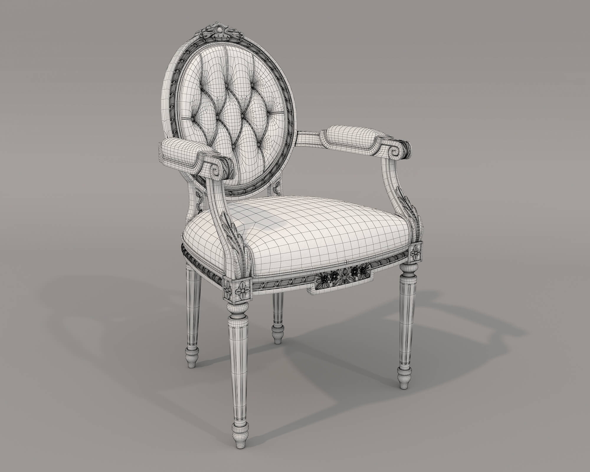 European Style Dining Table and Chairs 23 - 3D Model by nhattuankts