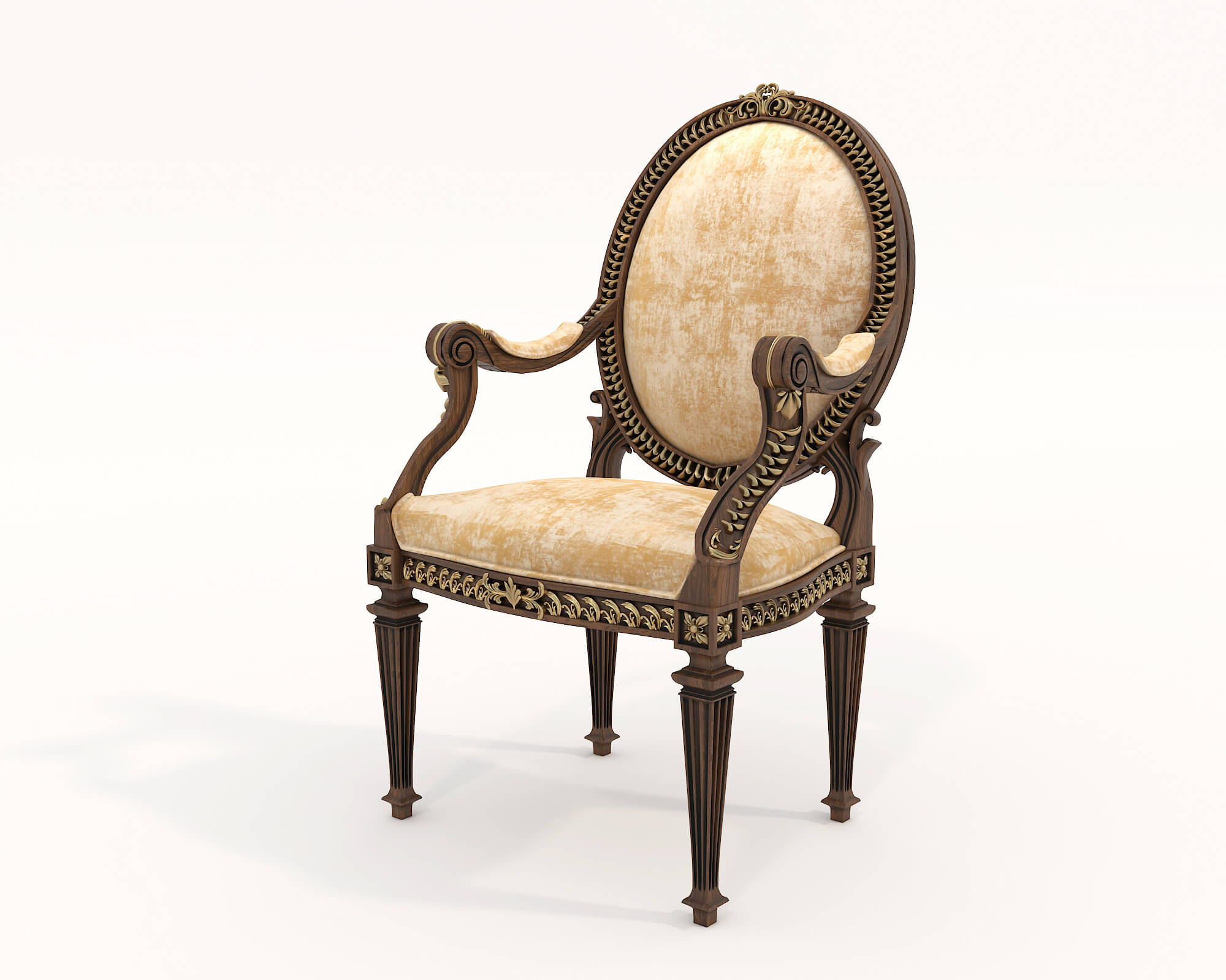 European Style Dining Table and Chairs 24 - 3D Model by nhattuankts