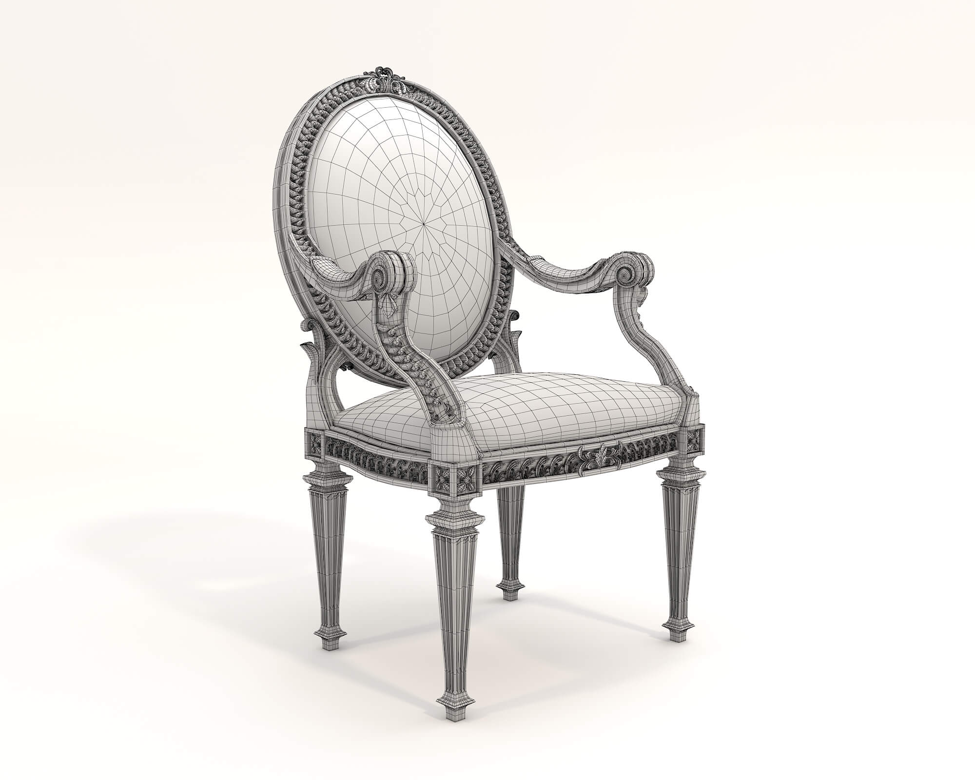 European Style Dining Table and Chairs 24 - 3D Model by nhattuankts