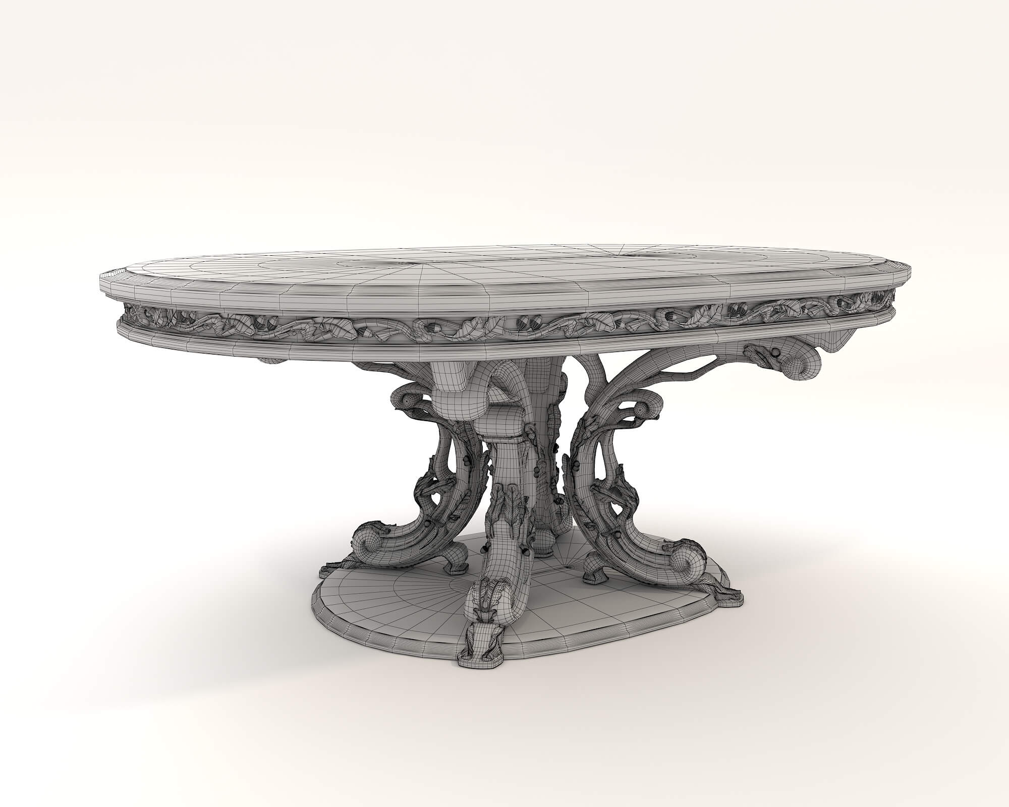 European Style Dining Table and Chairs 24 - 3D Model by nhattuankts