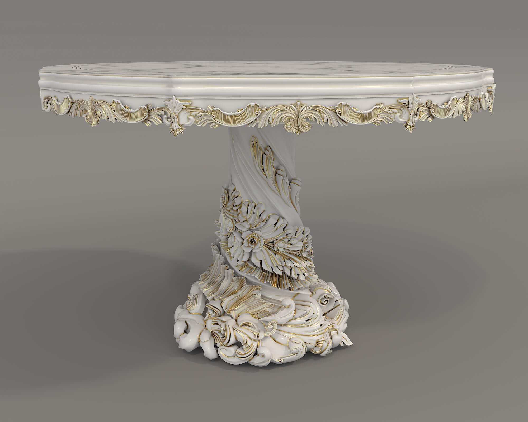 European Style Dining Table and Chairs 25 - 3D Model by nhattuankts