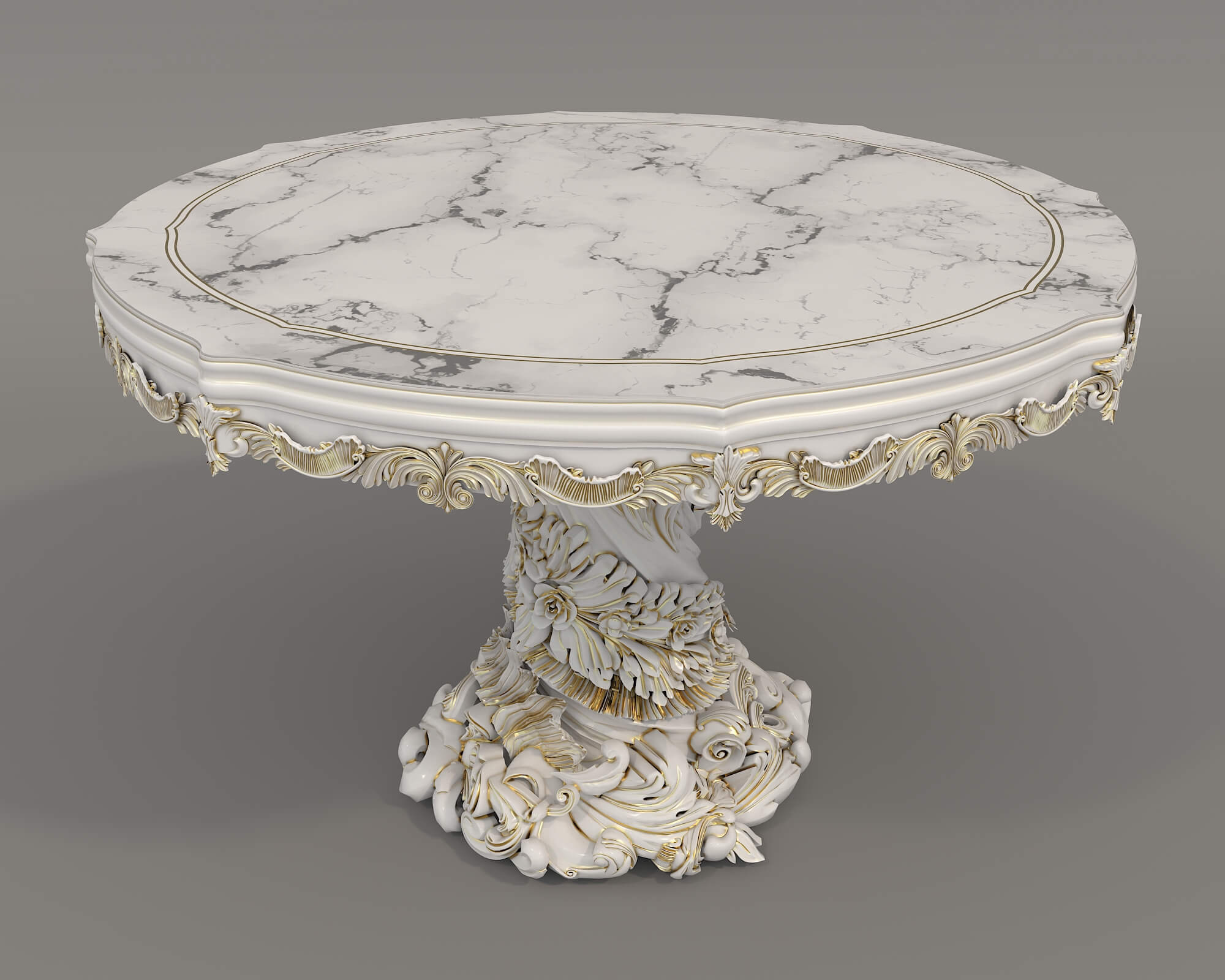 European Style Dining Table and Chairs 25 - 3D Model by nhattuankts