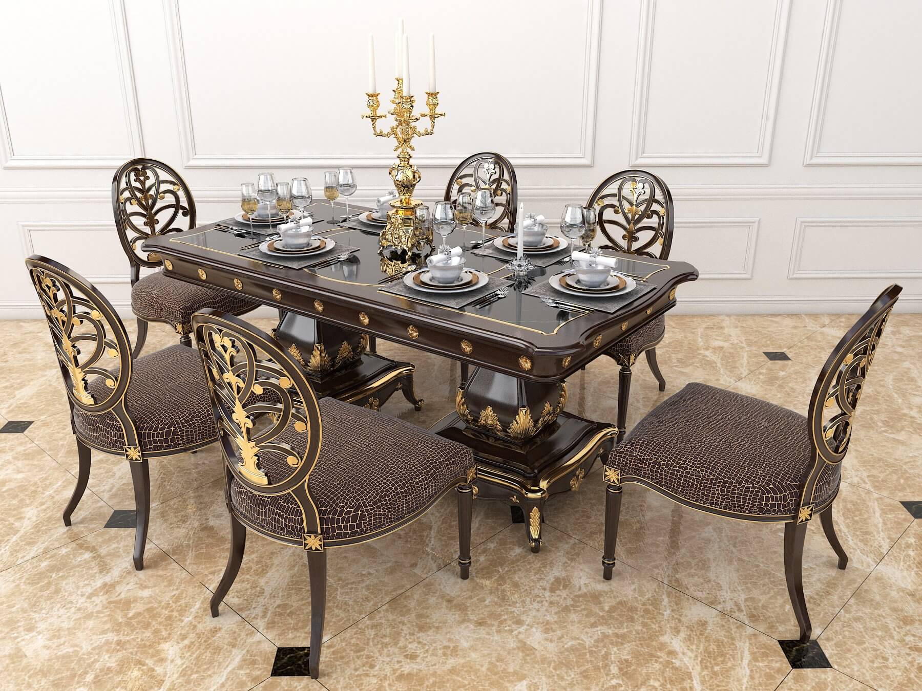 European Style Dinning Table 3 - 3D Model by nhattuankts