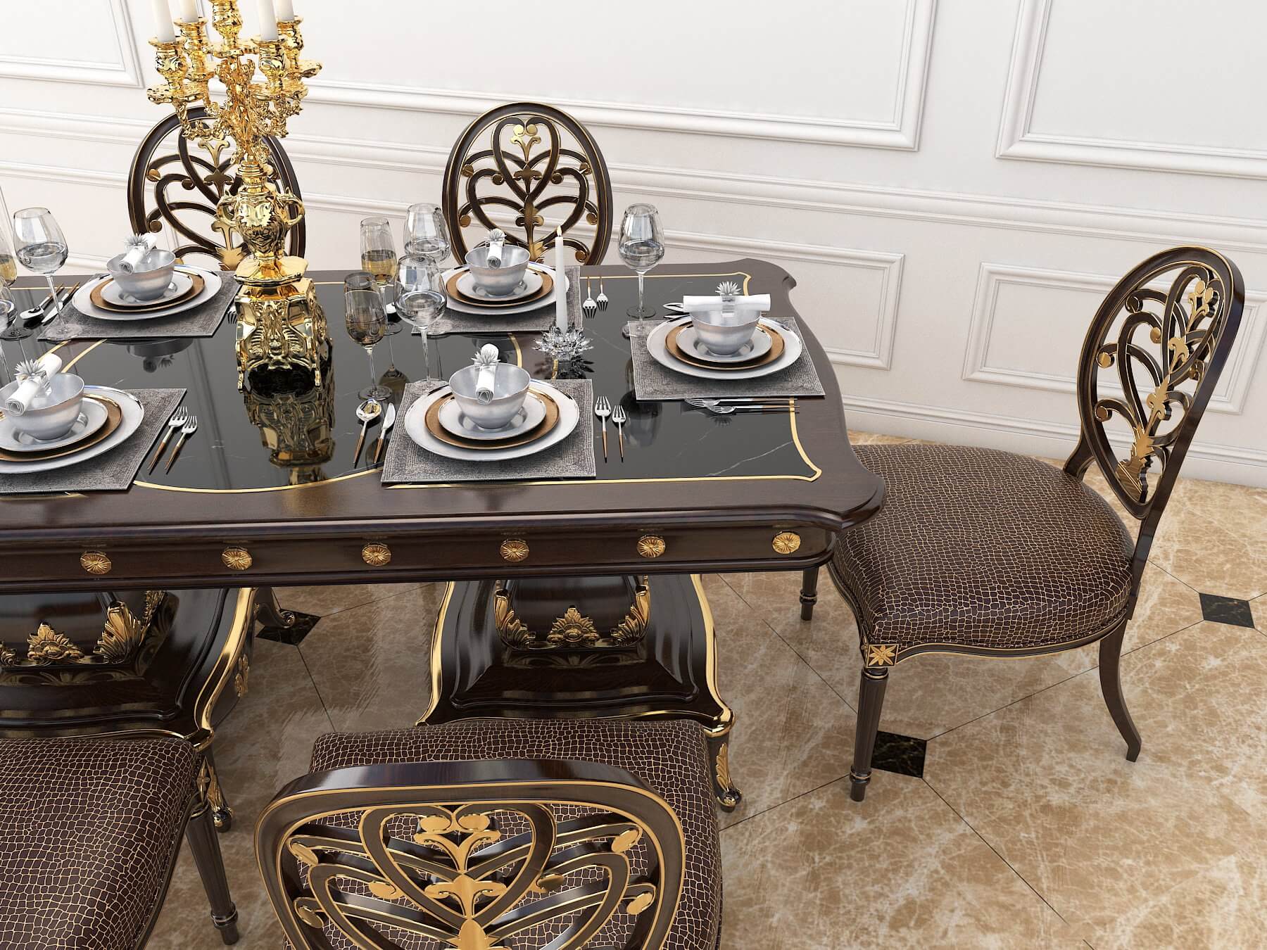 European Style Dinning Table 3 - 3D Model by nhattuankts