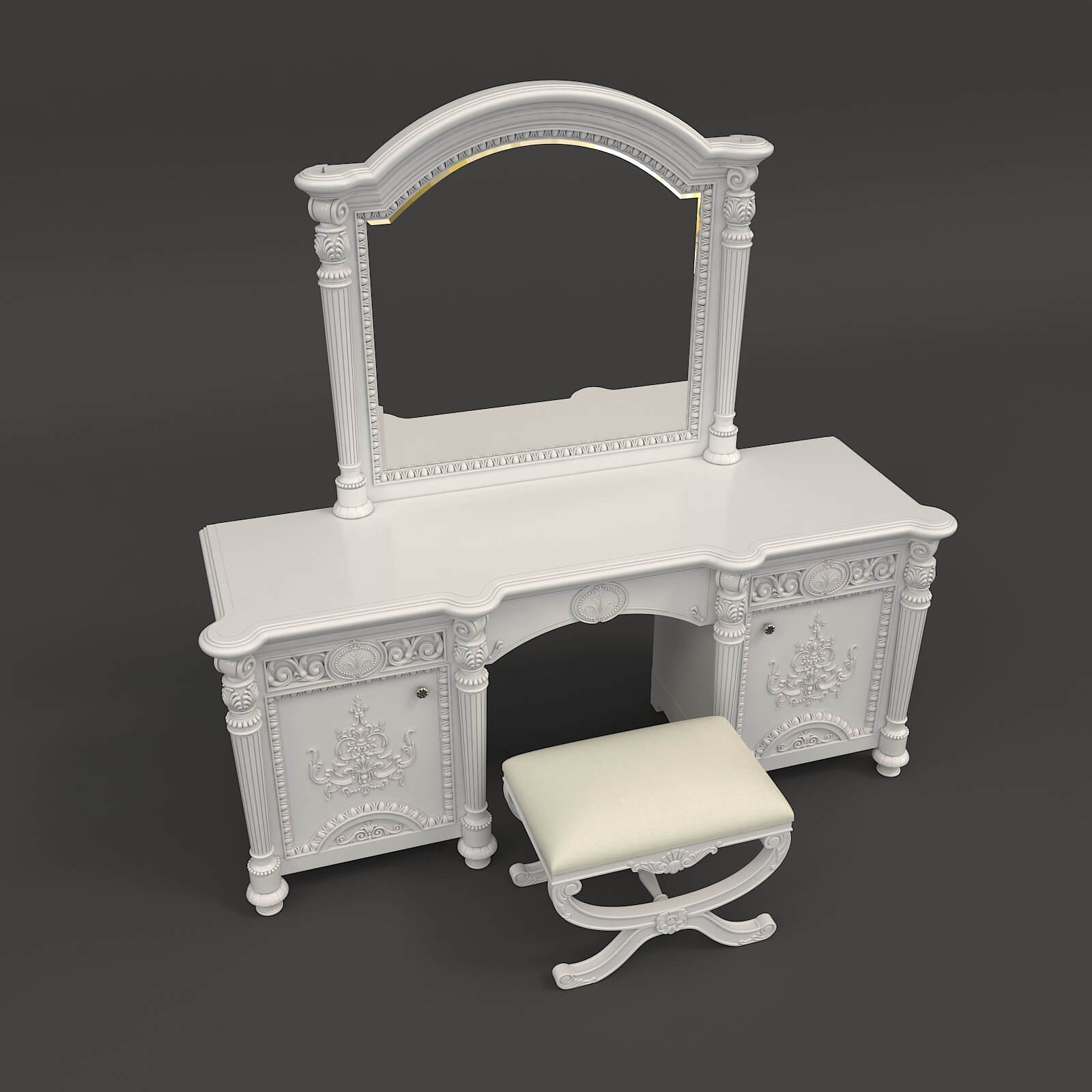 European Style Dressing Table 4 - 3D Model by nhattuankts