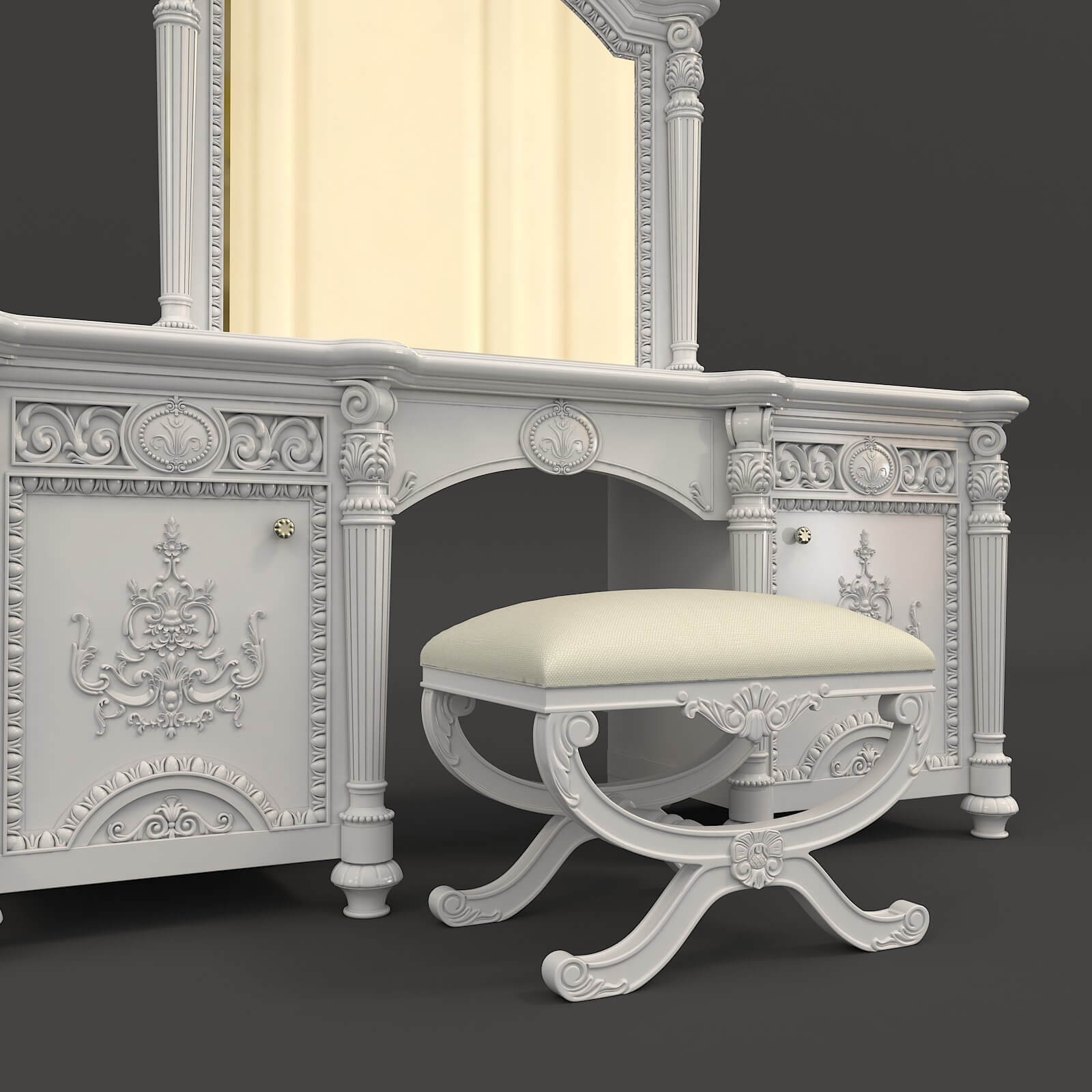 European Style Dressing Table 4 - 3D Model by nhattuankts