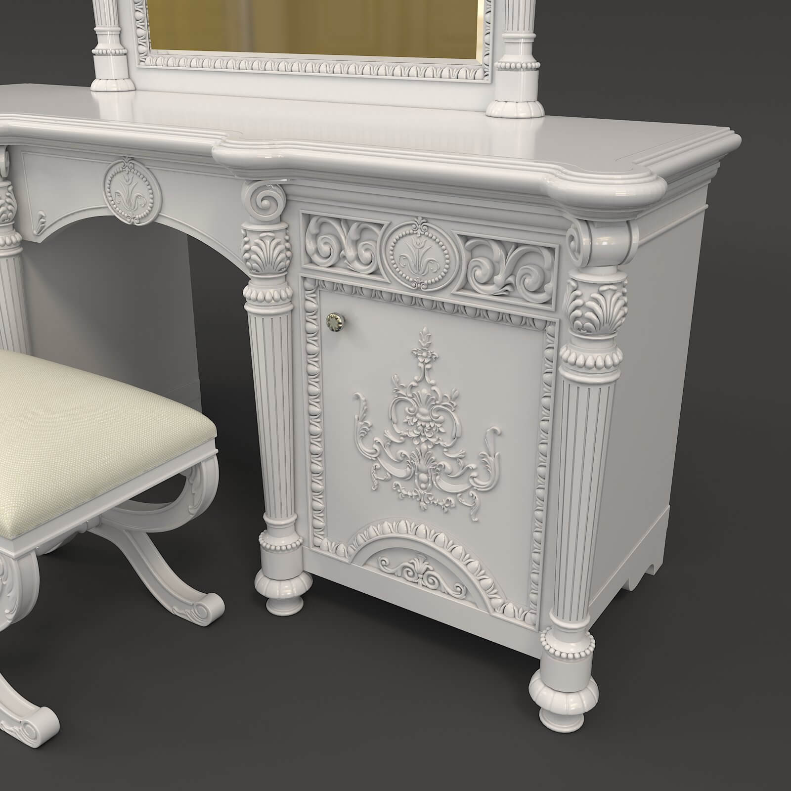 European Style Dressing Table 4 - 3D Model by nhattuankts