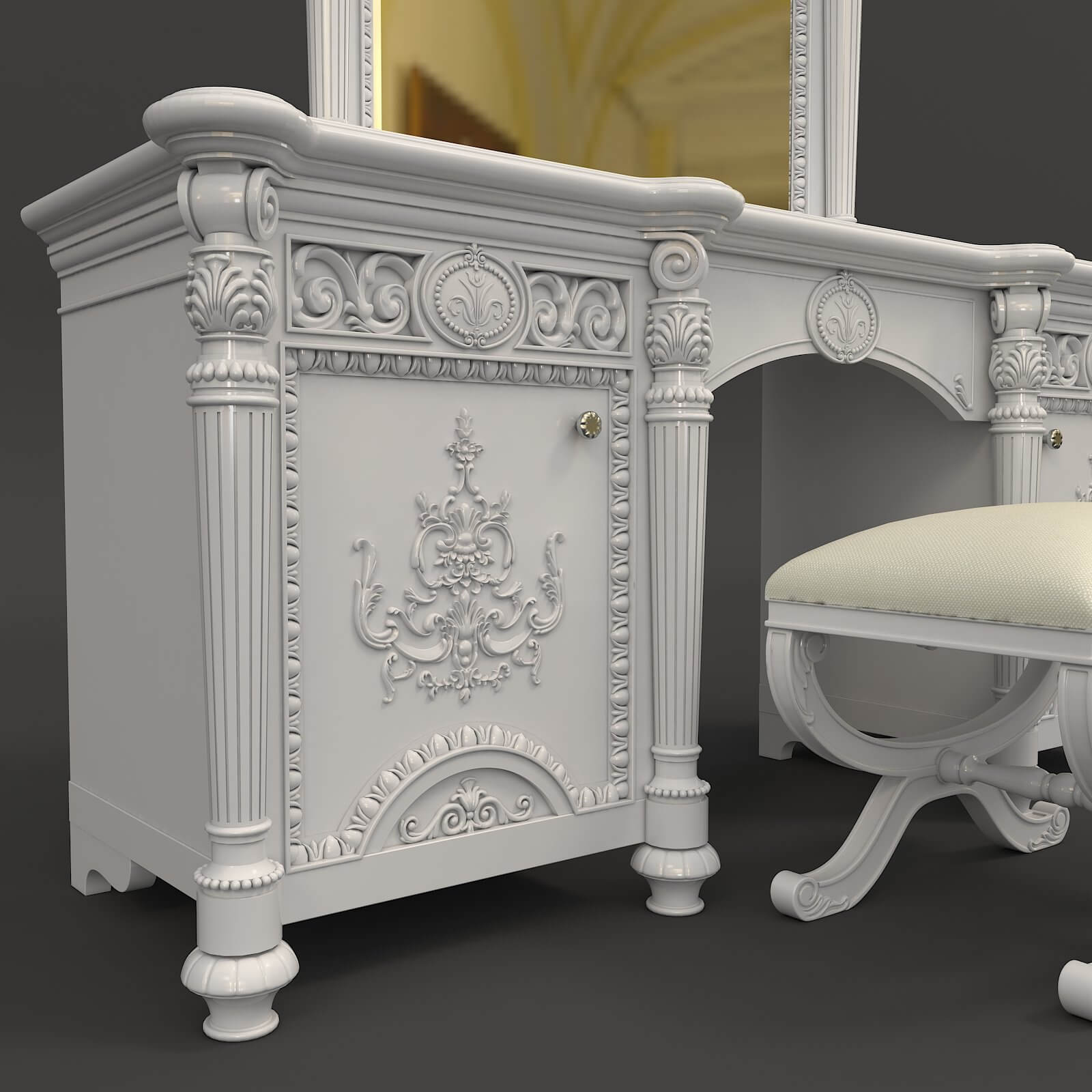 European Style Dressing Table 4 - 3D Model by nhattuankts