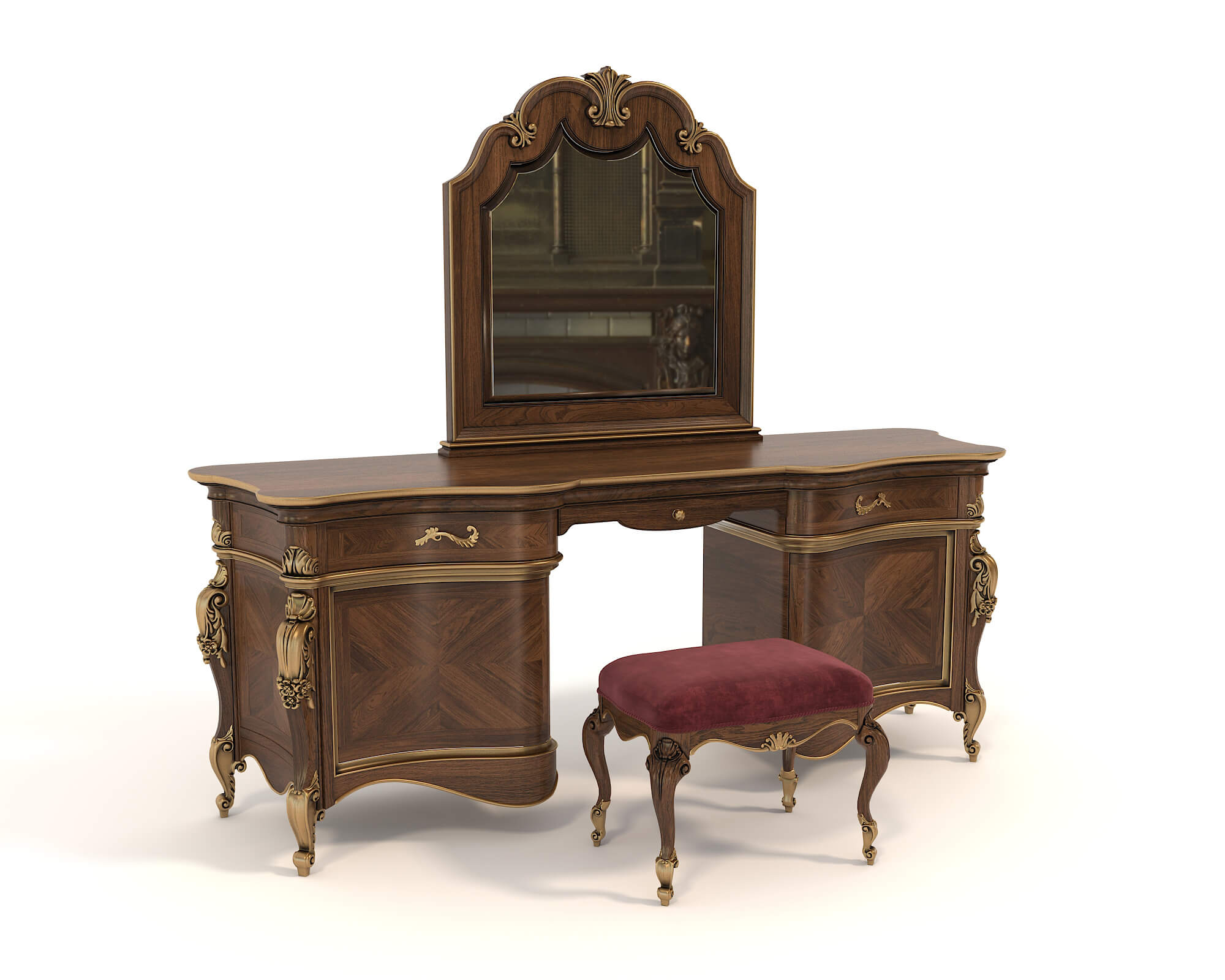 European Style Dressing Table 9 - 3D Model by nhattuankts