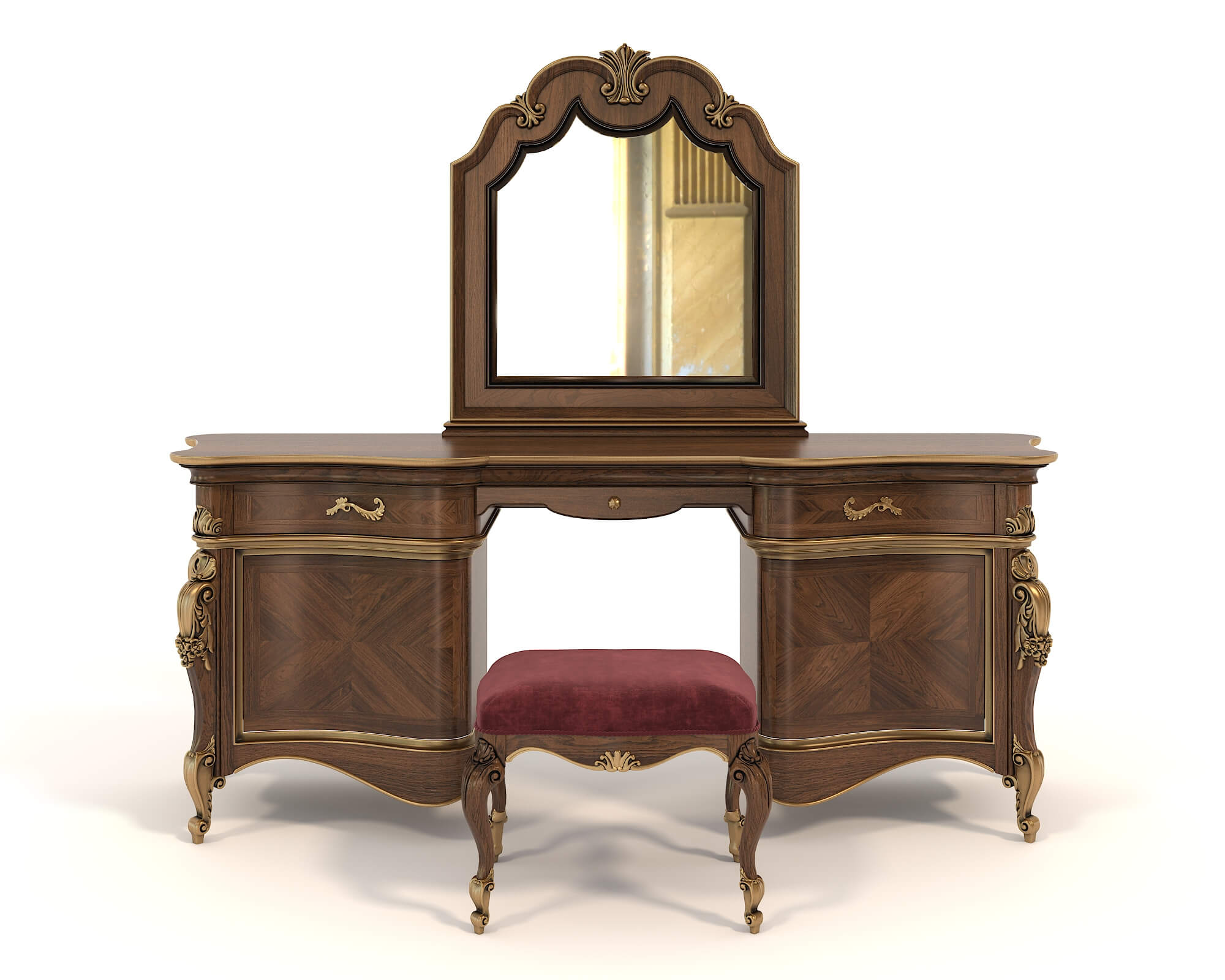 European Style Dressing Table 9 - 3D Model by nhattuankts