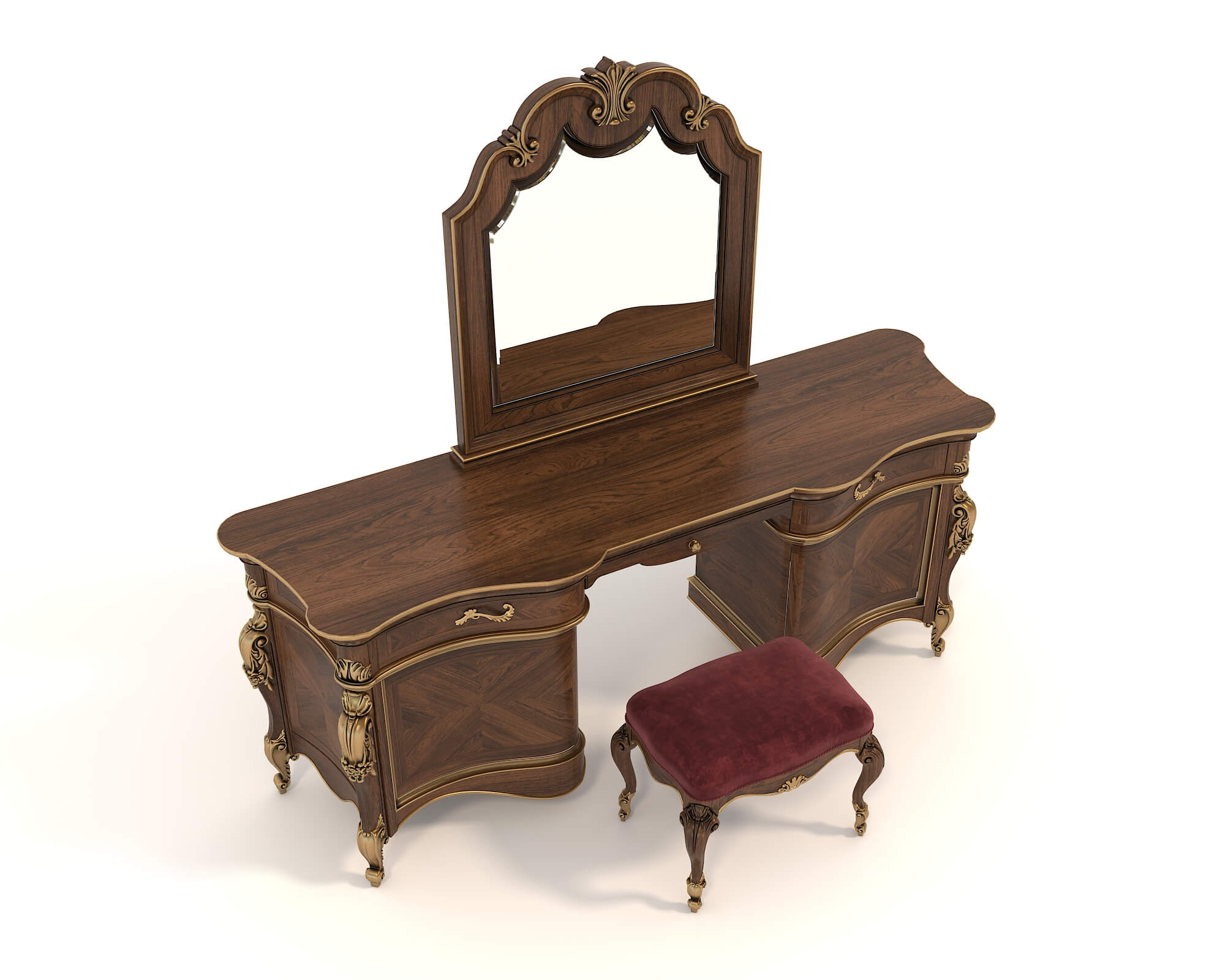 European Style Dressing Table 9 - 3D Model by nhattuankts