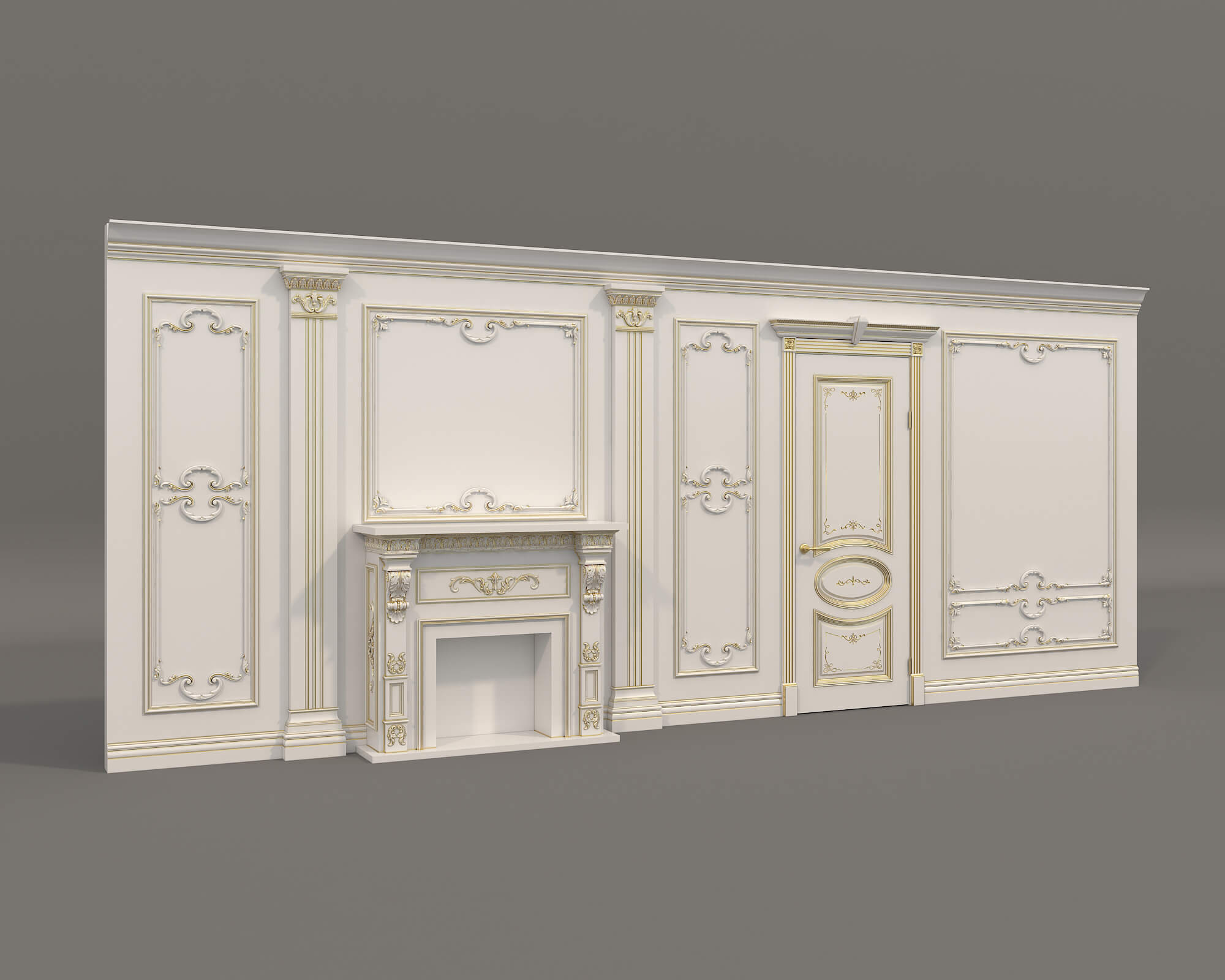 European Style Interior Wall Decoration 11 - 3D Model by nhattuankts