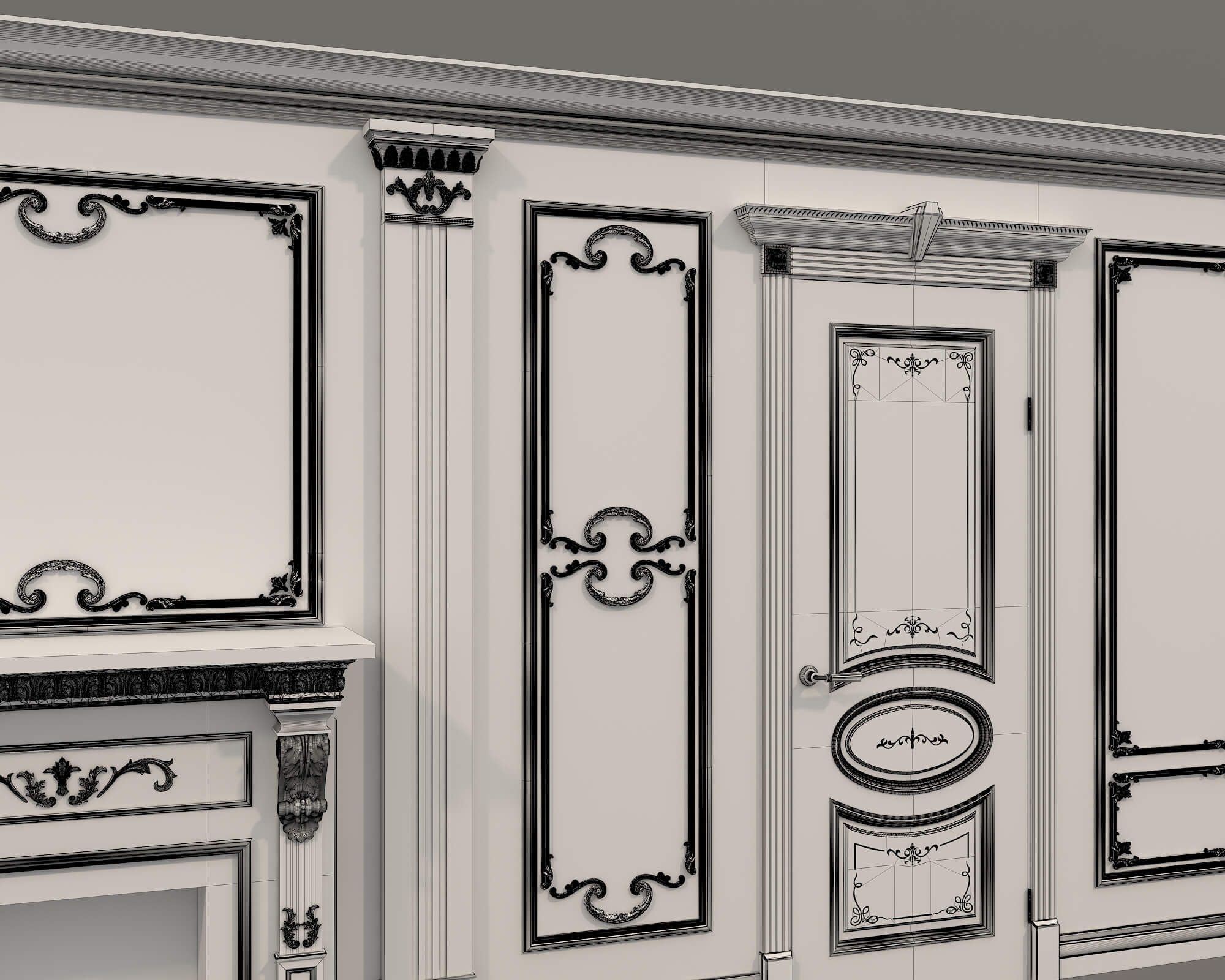 European Style Interior Wall Decoration 11 - 3D Model by nhattuankts