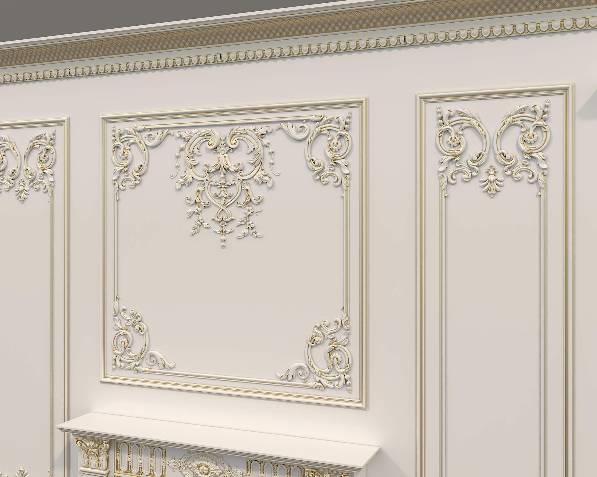 European Style Interior Wall Decoration 12 - 3D Model by nhattuankts