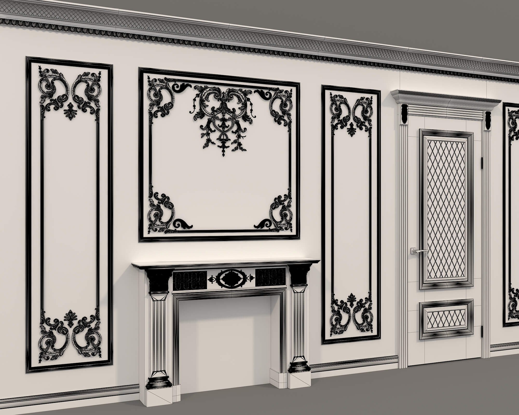 European Style Interior Wall Decoration 12 - 3D Model by nhattuankts