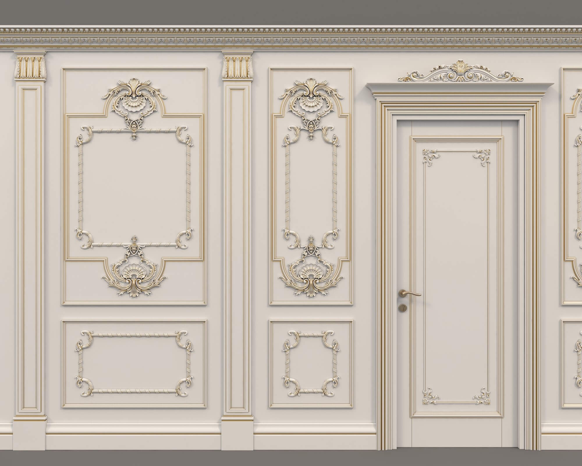 European Style Interior Wall Decoration 2 - 3D Model by nhattuankts