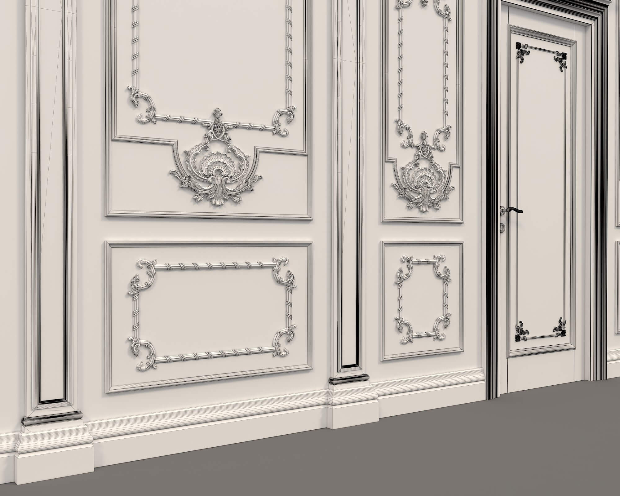 European Style Interior Wall Decoration 2 - 3D Model by nhattuankts